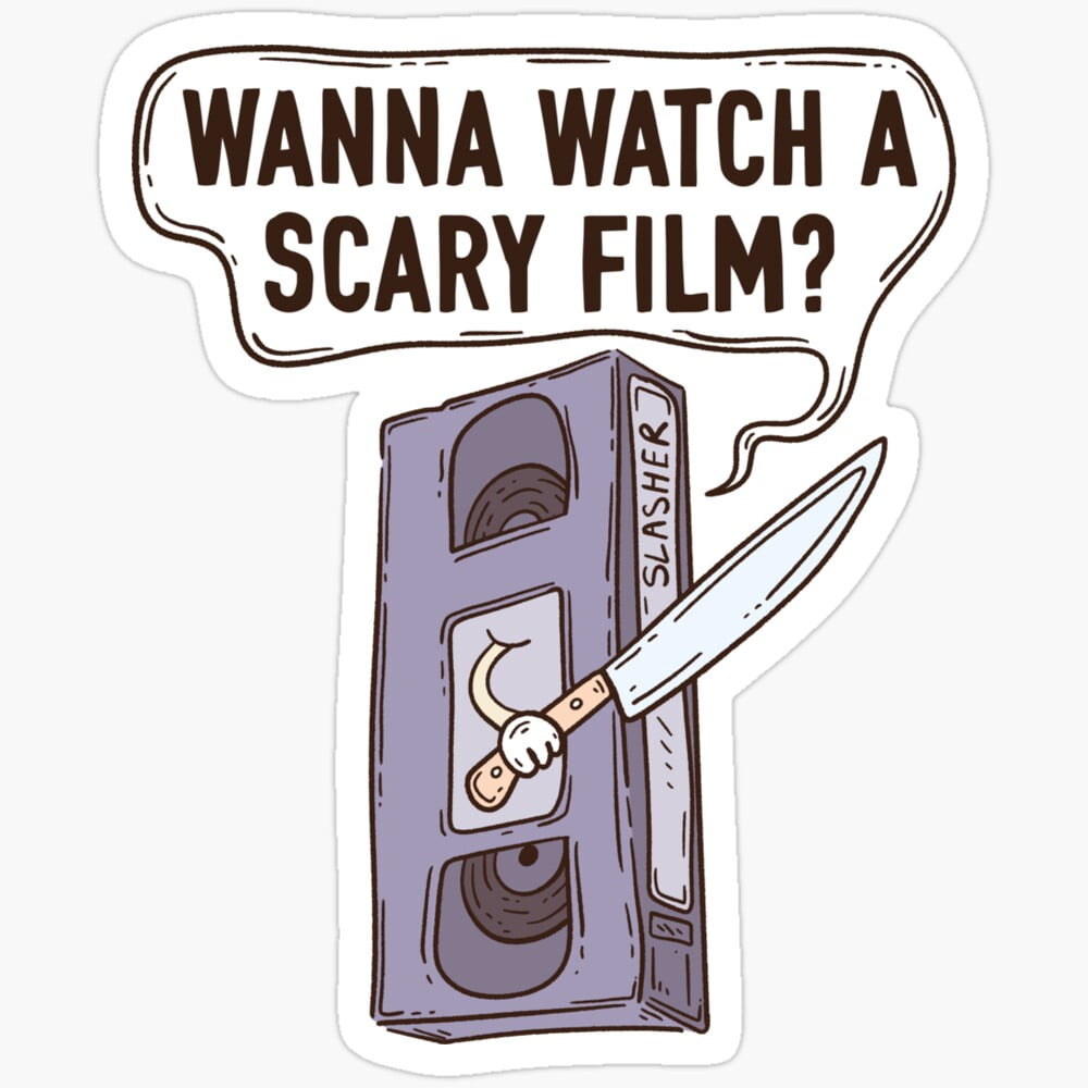 Vhs Wanna Watch A Scary Film Sticker Phone Decal Water Bottle Stickers ...