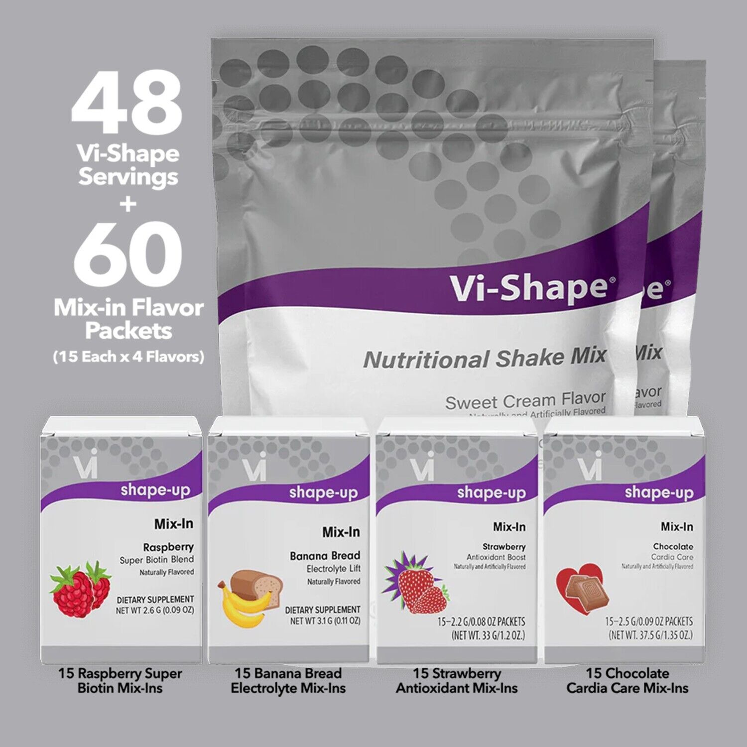 Vi Shape Four Flavor Transformation Kit, 2 Shake Pouches + 4 Box Mix ...