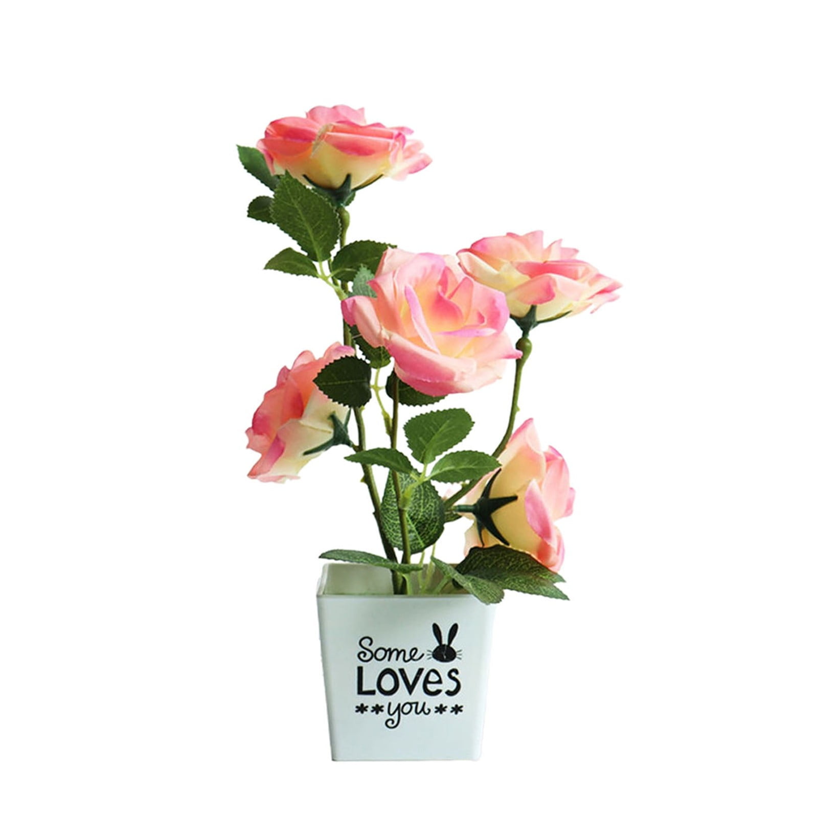 ViLaViDe Artificial Flowers In Vase Decor Silk Rose Flower Arrangements ...