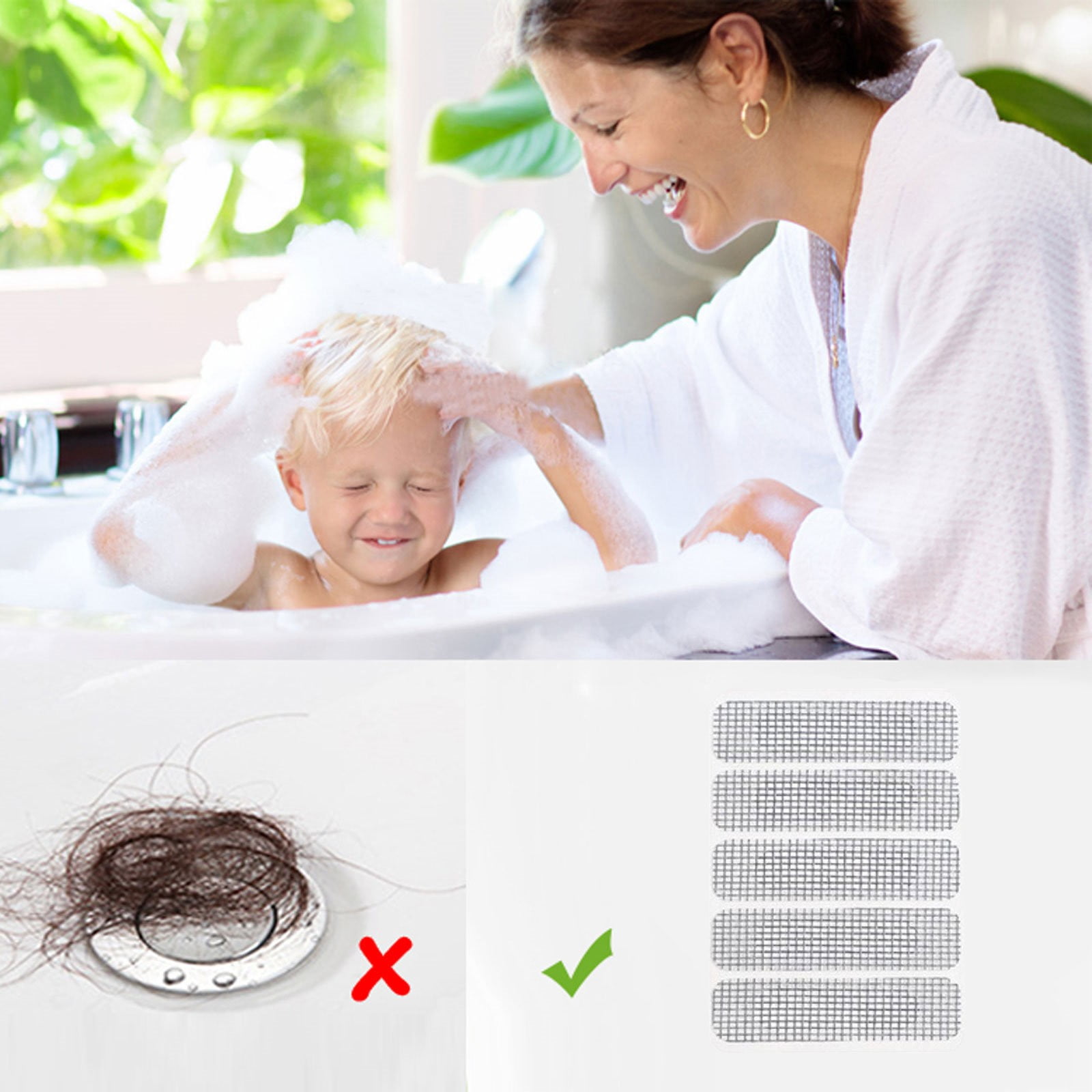 ViLaViDe Disposable Hair Drain Stickers 2025 Disposable Shower Drain ...