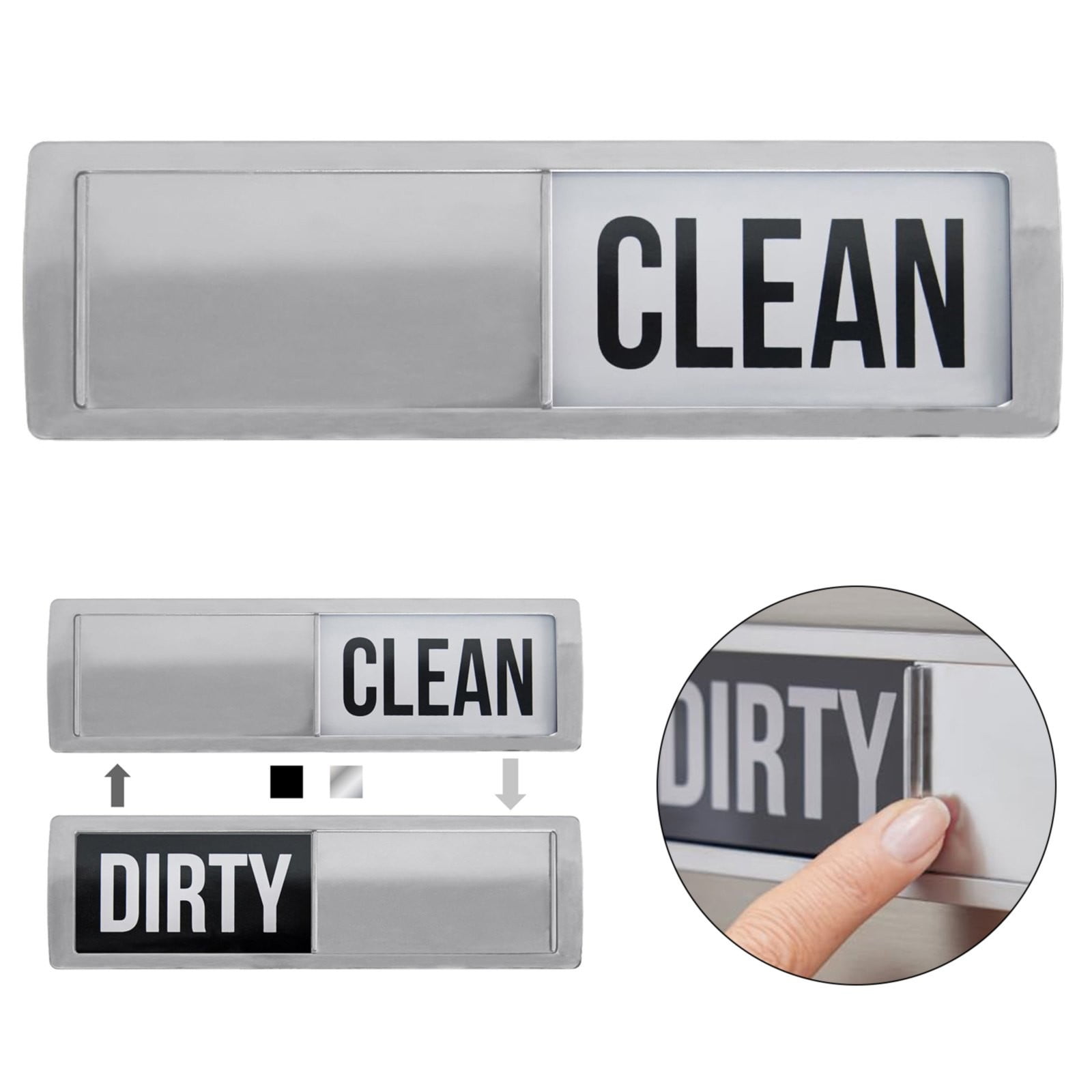 ViLaViDe Grip Dishwasher Magnet Clean Dirty Sign Optional Adhesive ...