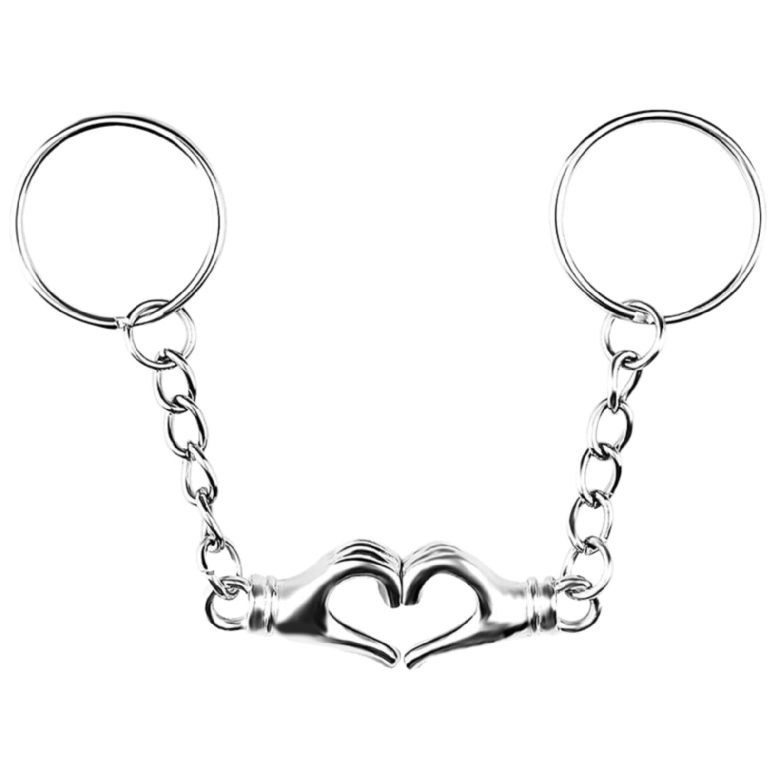 ViLaViDe Heart Keychain Set Couples Heart Matching Keychain Couples Key ...