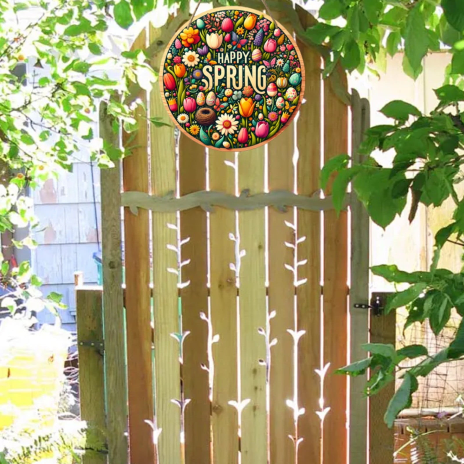 ViLaViDe Hello Spring Door Sign Colorful Flowers Spring Decorative Sign ...