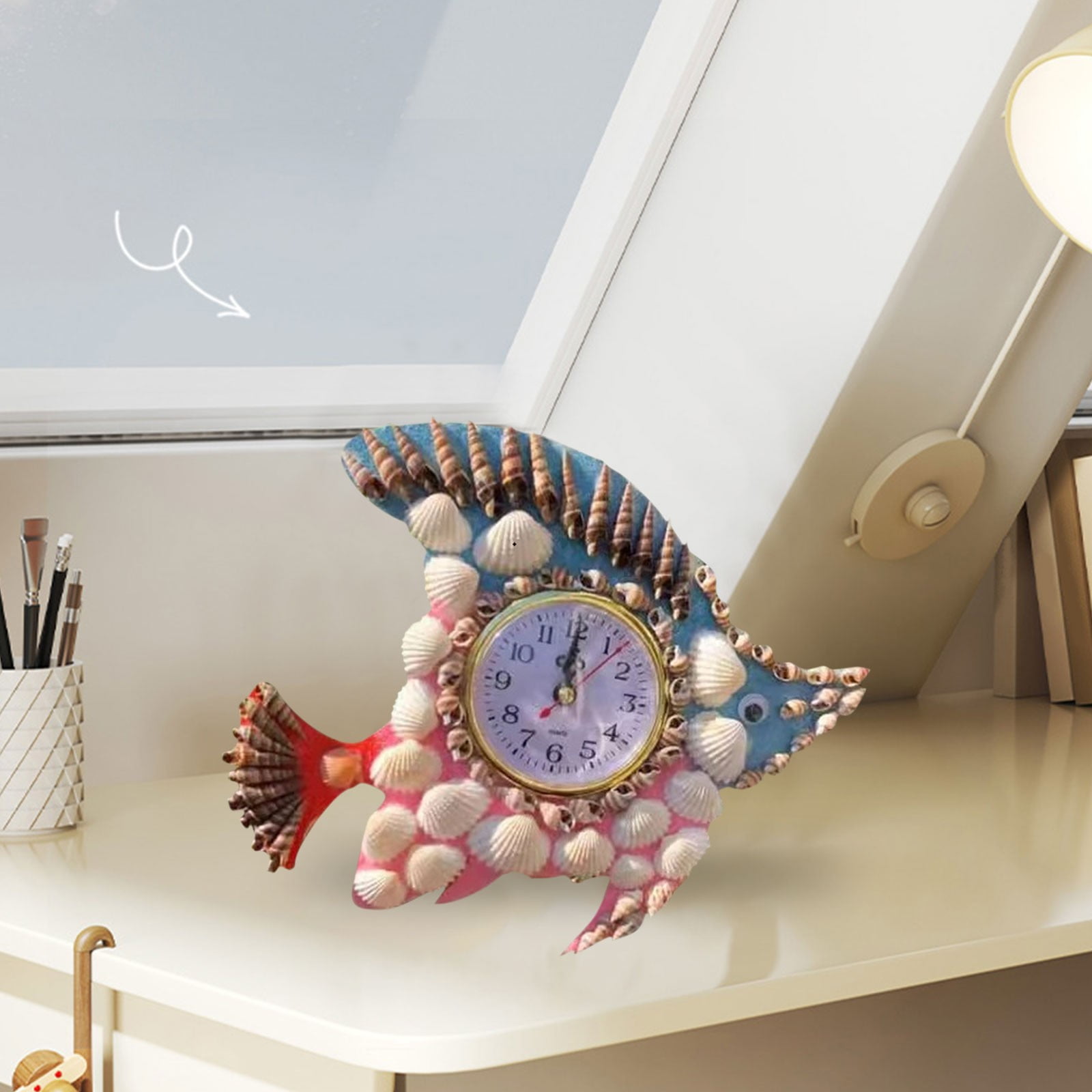 ViLaViDe Natural Conch Clock Photo Frame Ornaments， Handmade Crafts ...