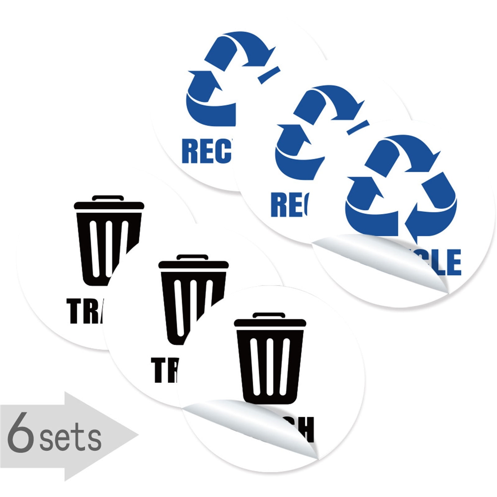 ViLaViDe Recyclable Non Recyclable Label Sticker Trash Can Self ...