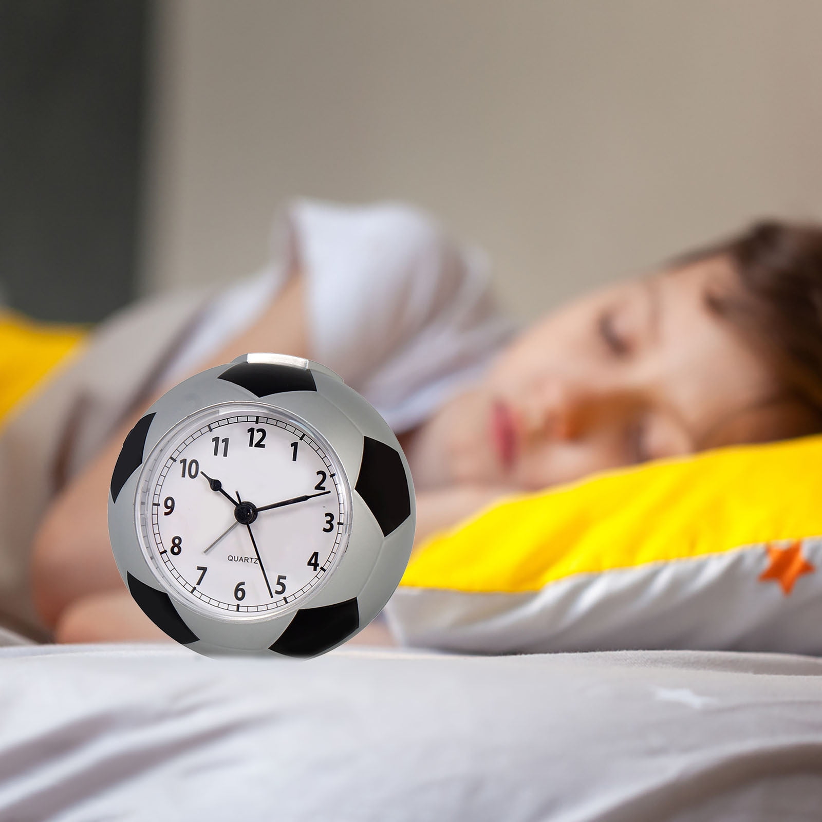 ViLaViDe Soccer Ball Alarm Clock Silent Table Clock 3d Football Shaped ...