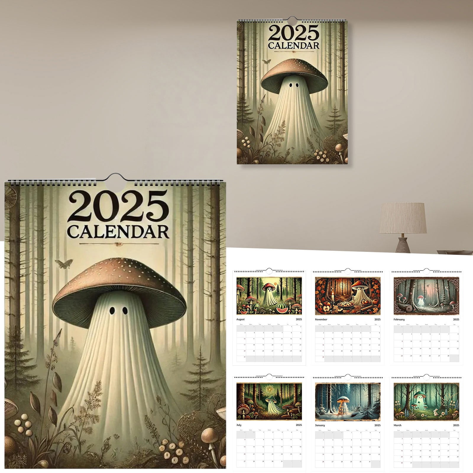 ViLaViDe Weird Medieval Owl Calendar 2025 Funny Owl Wall Calendar ...