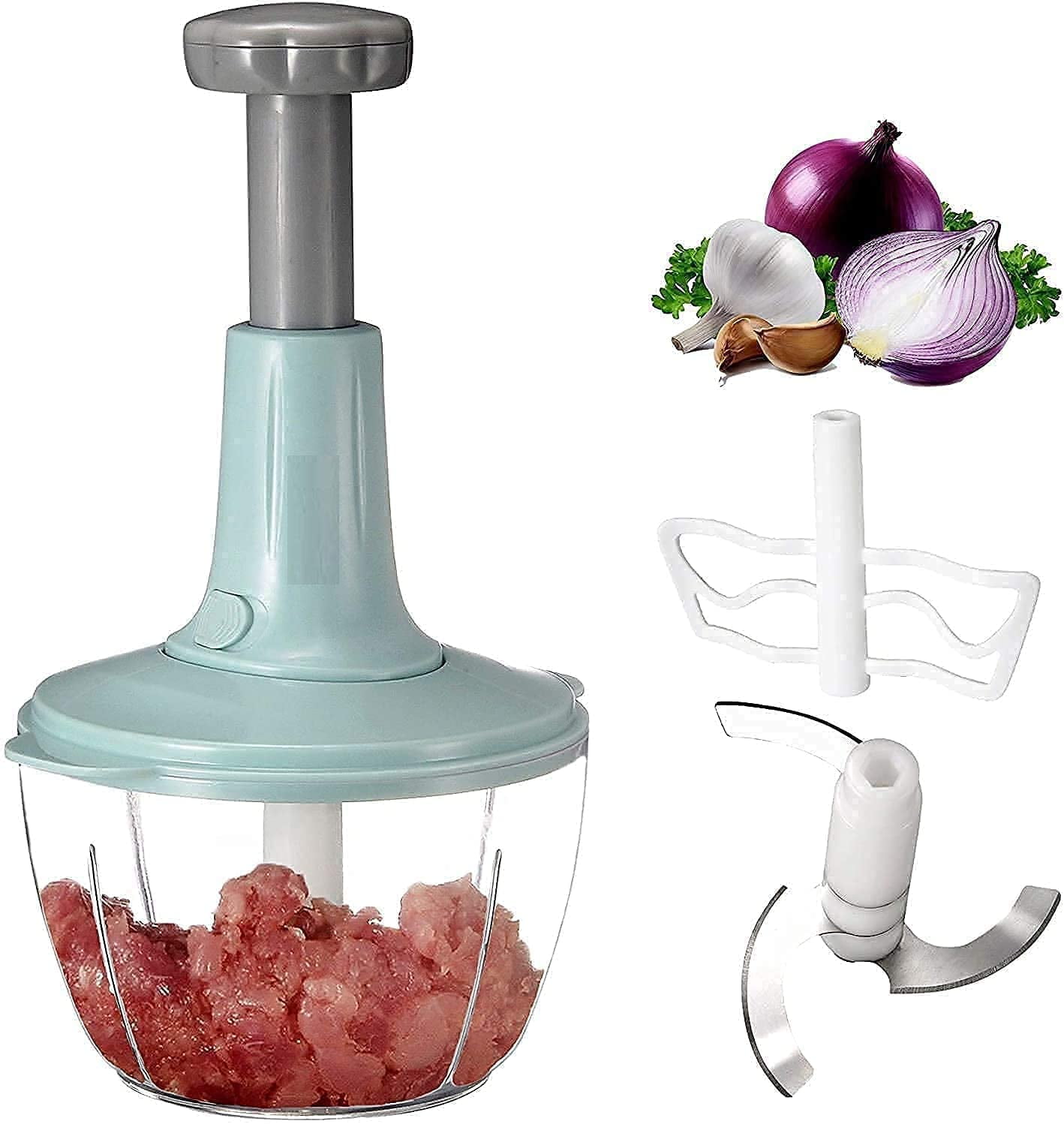 ViNishq Manual HandPress Food Vegetable Chopper Mixer Mini Handy ...