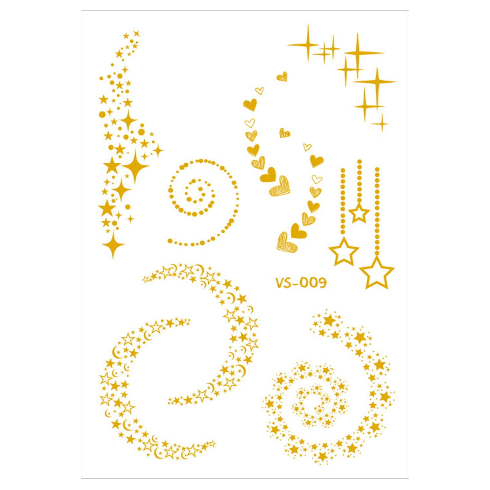 ViViSto Metal Temporary Tattoo Stickers Face Gold Temporary Transfer ... ViViSto Metal Temporary Tattoo Stickers Face Gold Temporary Transfer ...