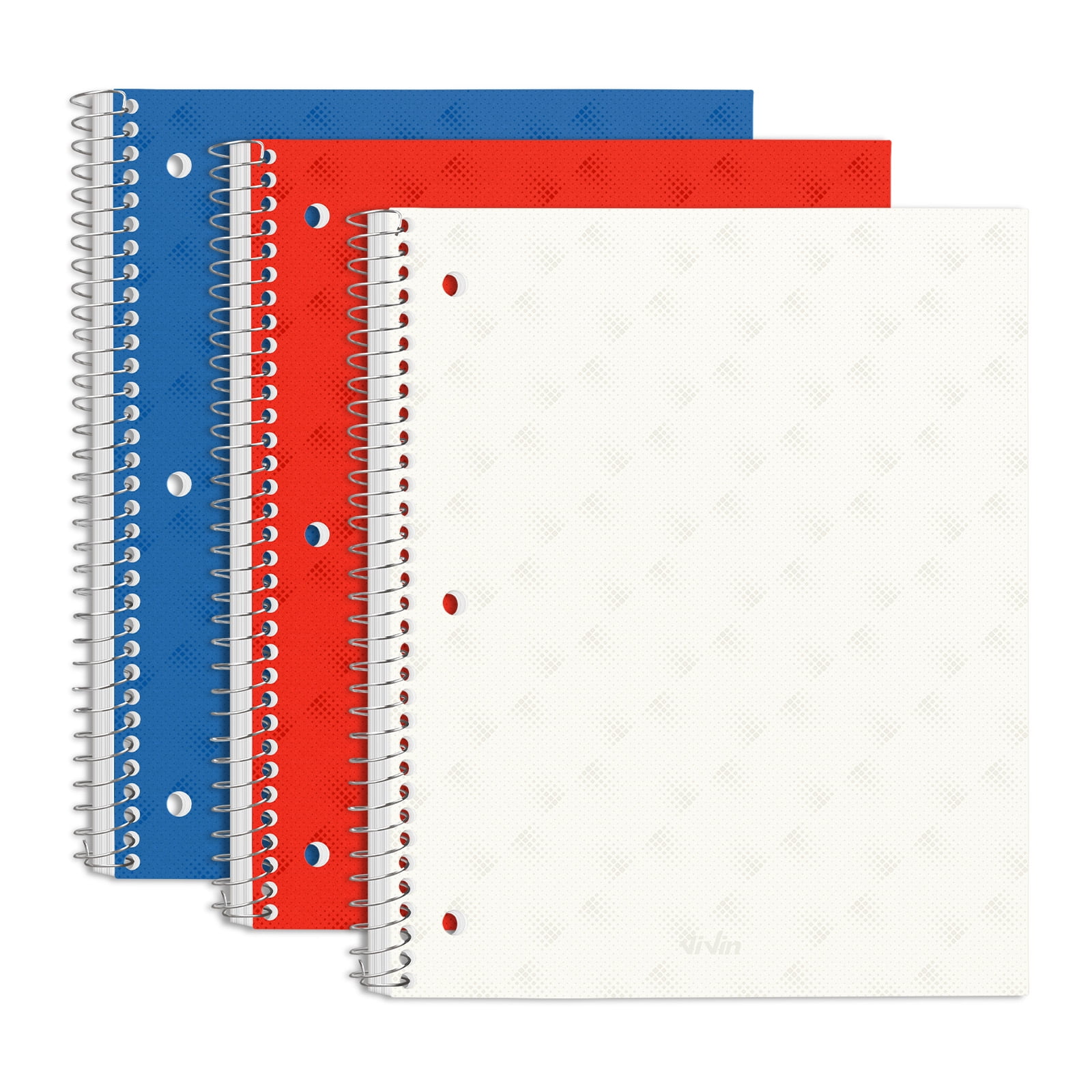 ViVin 3 Subject Notebooks, 3 Pack, College Ruled, 150 Sheets, 8.5" x 10 ...