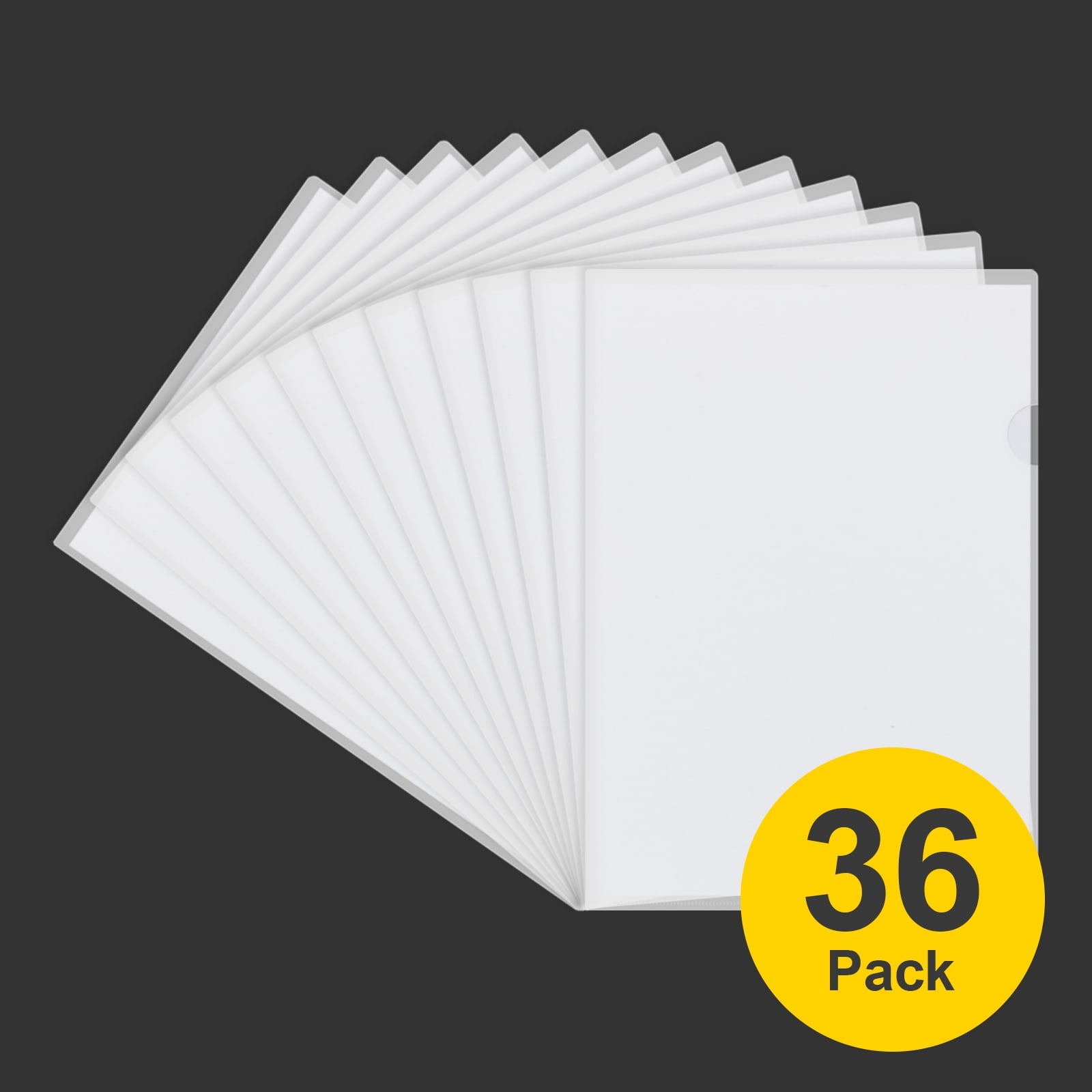 ViVin 36 Pack L-Type Plastic File Folders, Clear Project Pocket ...