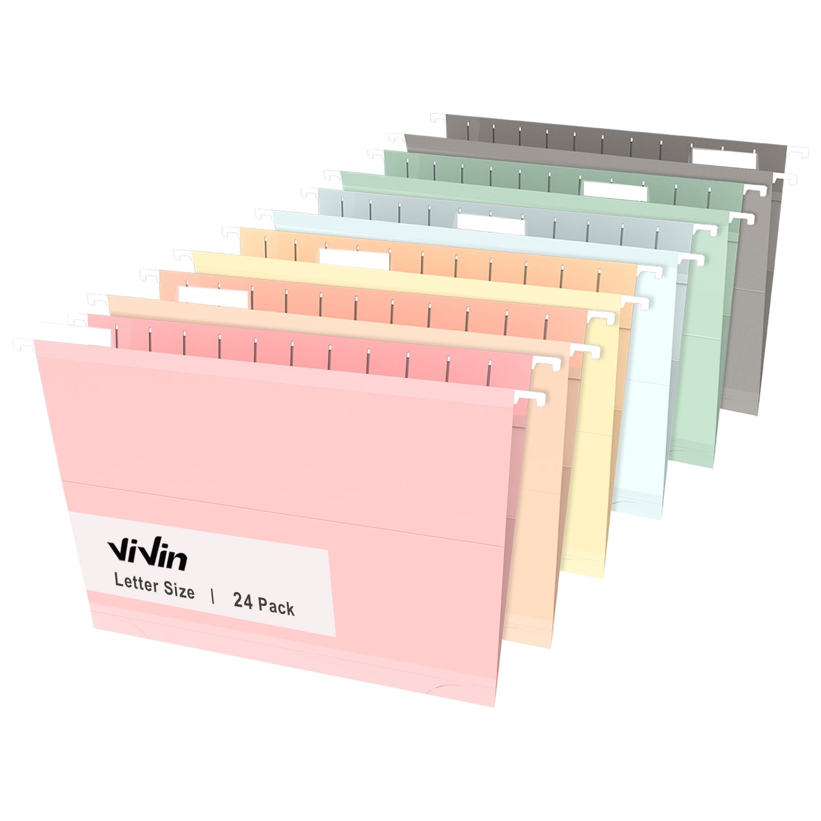 ViVin Hanging File Folders with 1/5 Cut Tabs, 1 Inch Expansion, 24 Pack ...