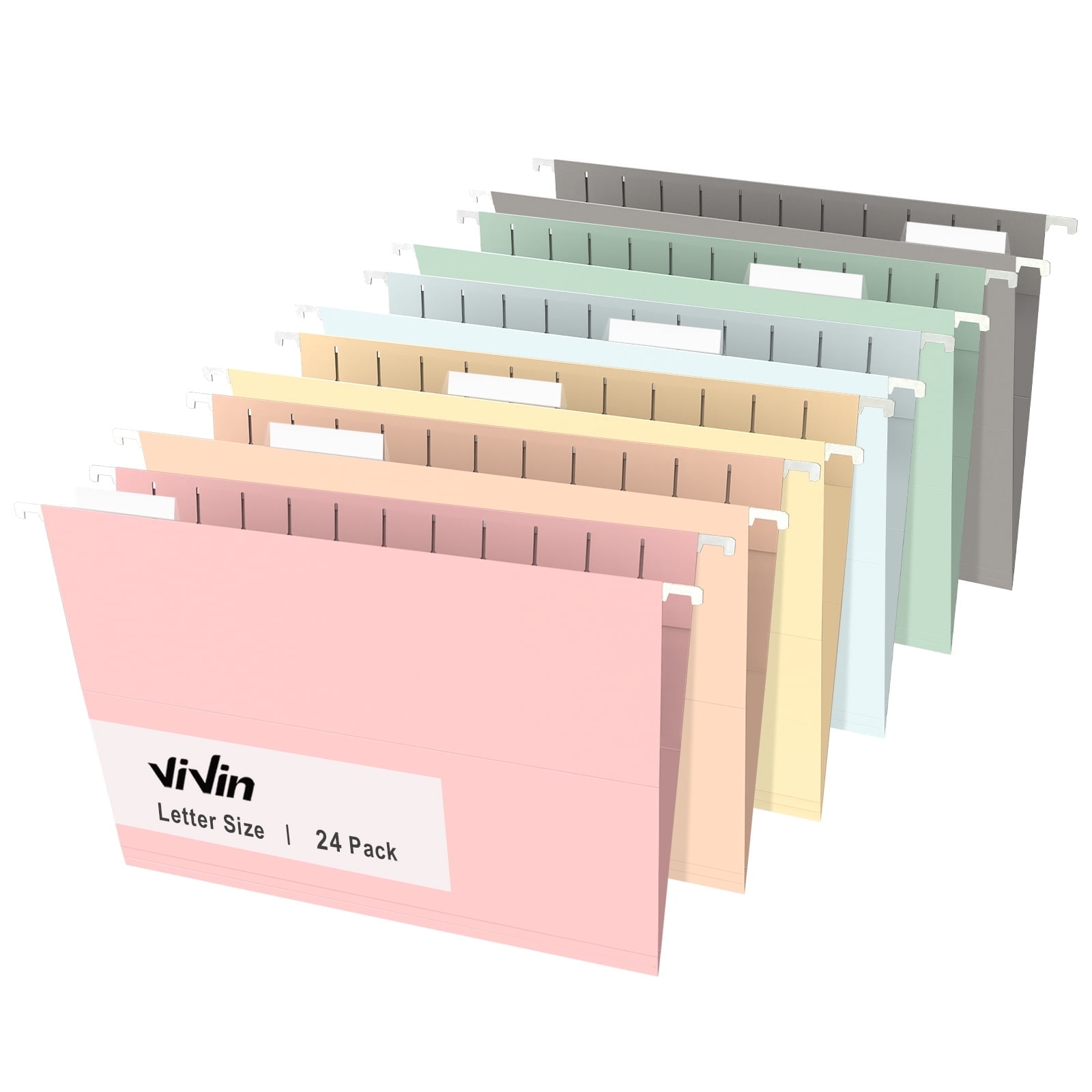 ViVin Hanging File Folders with 1/5 Cut Tabs, 24 Pack Letter Size, for ...