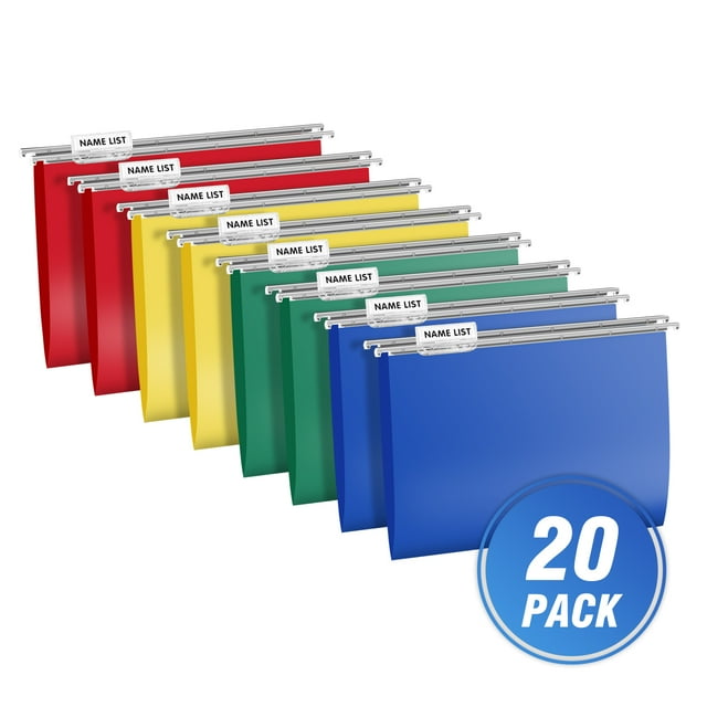 ViVin Heavy Duty Plastic Hanging File Folders with Metal Hook, 1/5-Cut ...