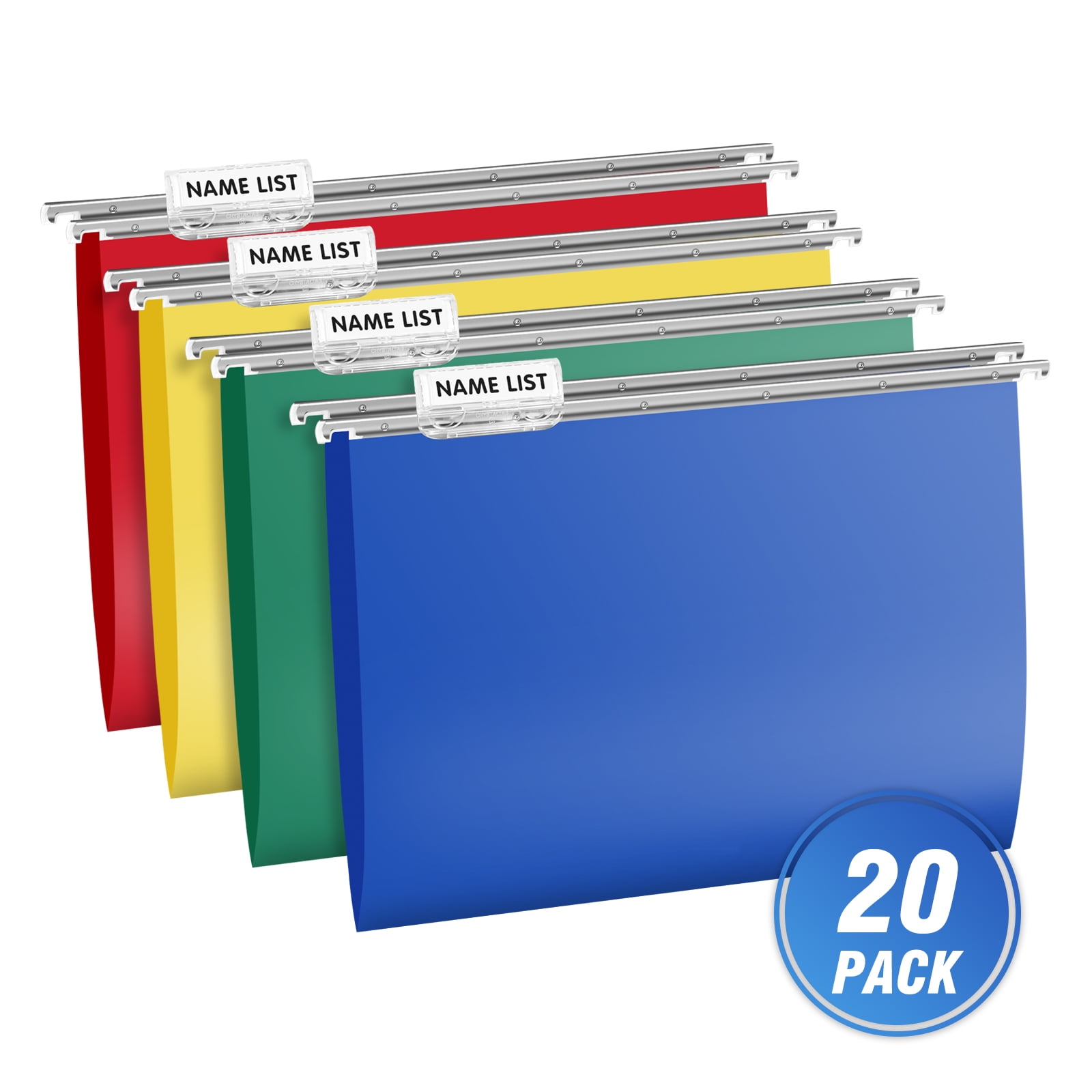 ViVin Heavy Duty Plastic Hanging File Folders with Metal Hook, 1/5-Cut ...