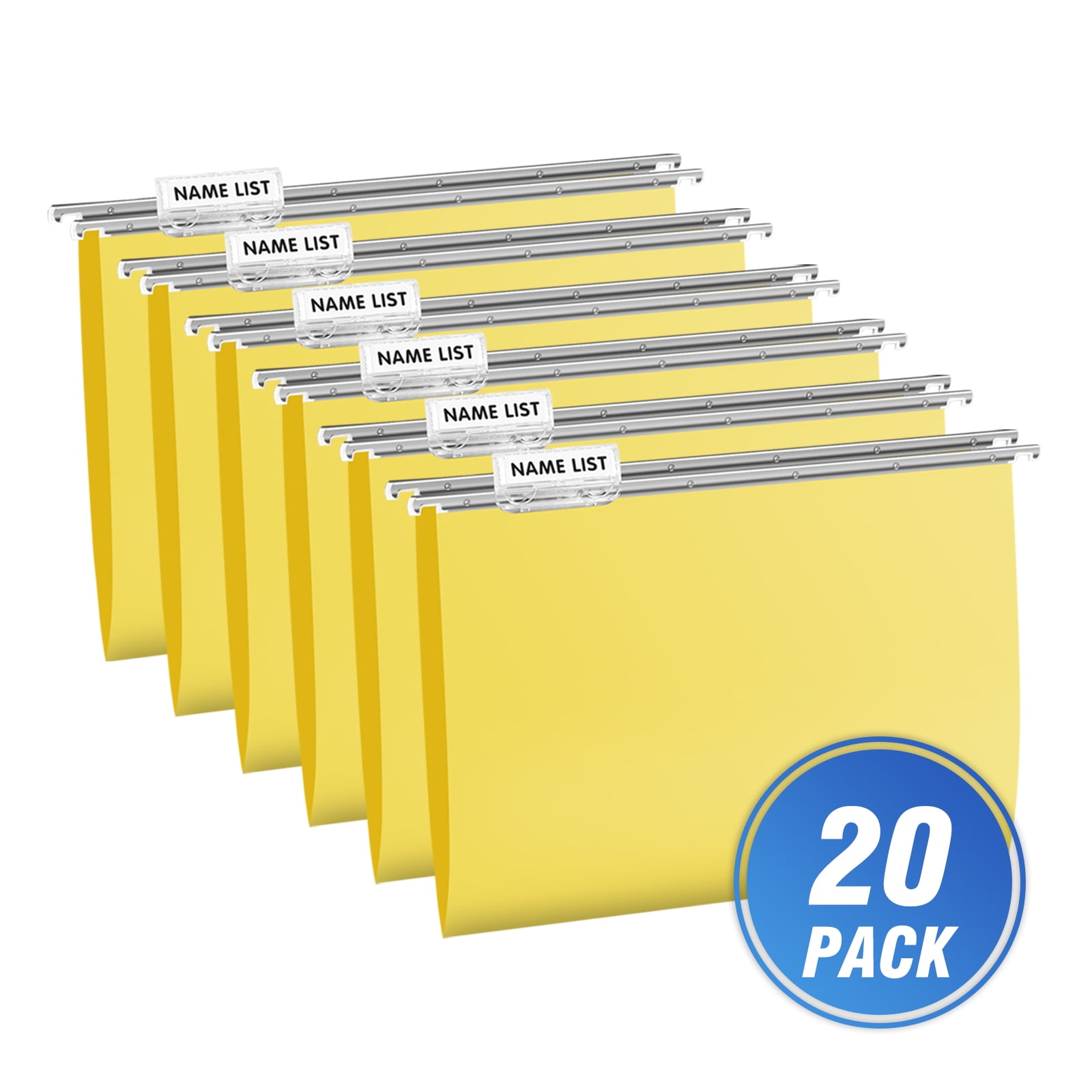 ViVin Heavy Duty Plastic Hanging File Folders with Metal Hook, 1/5-Cut ...