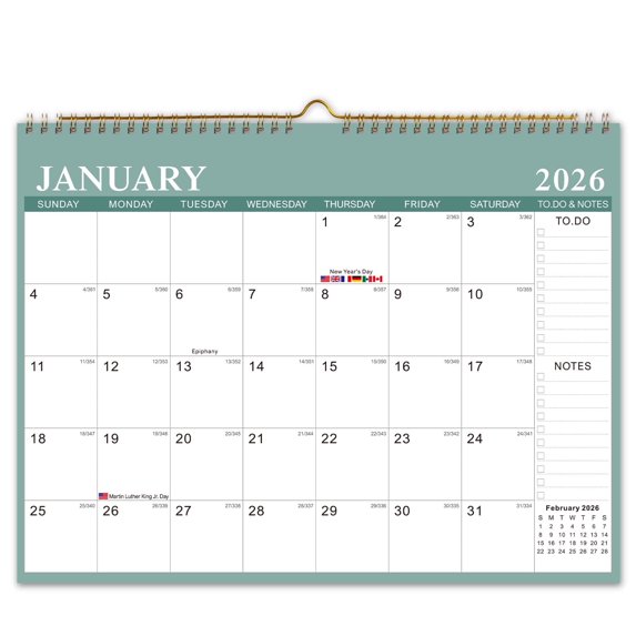 ViVin Horizontal YO Wall Calendar Jan 2026–Dec 2026, 12 Months, Macaron ...