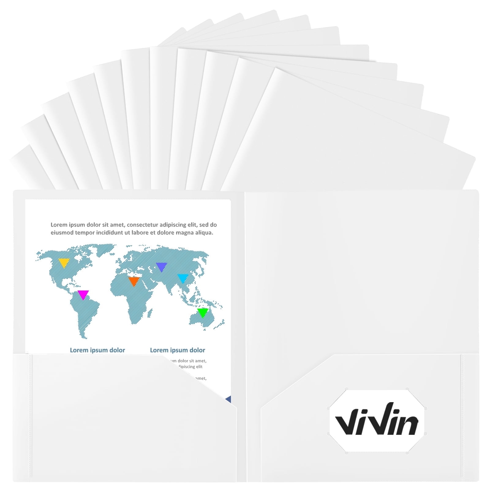 ViVin Sturdy Plastic Pocket Folder, 9.5x11.5 inch School for Student ...