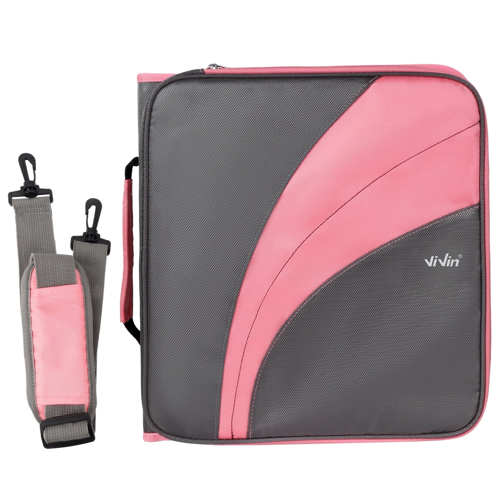 ViVin Zipper Binder 2 Inch O-Ring 450 Sheet Capacity, Multiple Tap Zip ...