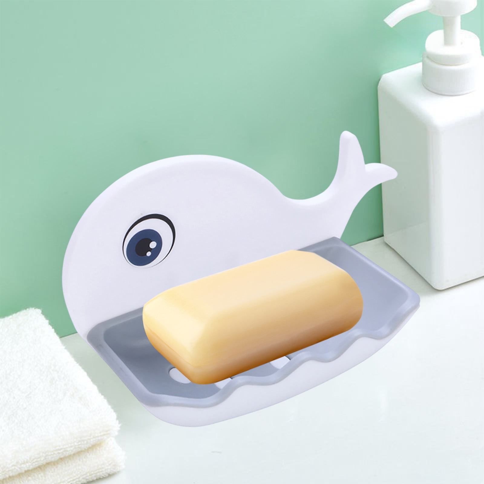 ViYW Bathroom Household with Lid Connected Draining Soapbox Soap Soapbox Kitchen Sponge Holder ...