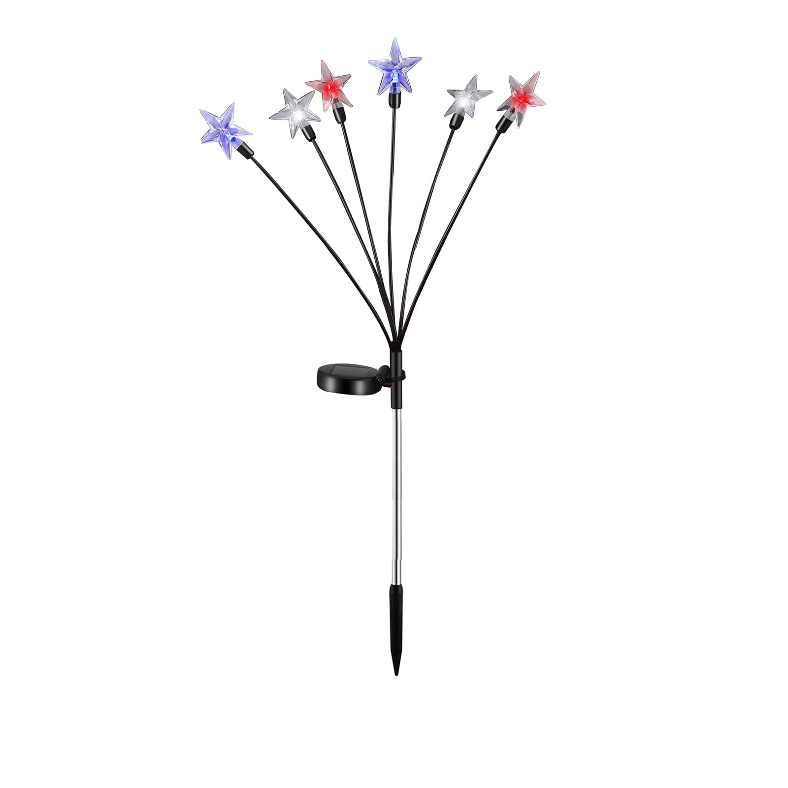 ViYW Solar Powered Ground Plug Independence Day Star Light Courtyard ...