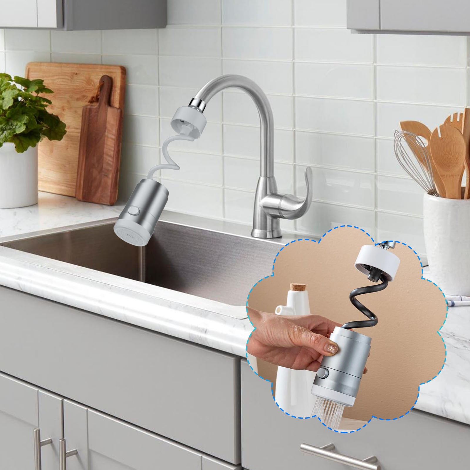 ViYW Extendable Faucet Extender, Sink Faucet Head Sprayer Head ...