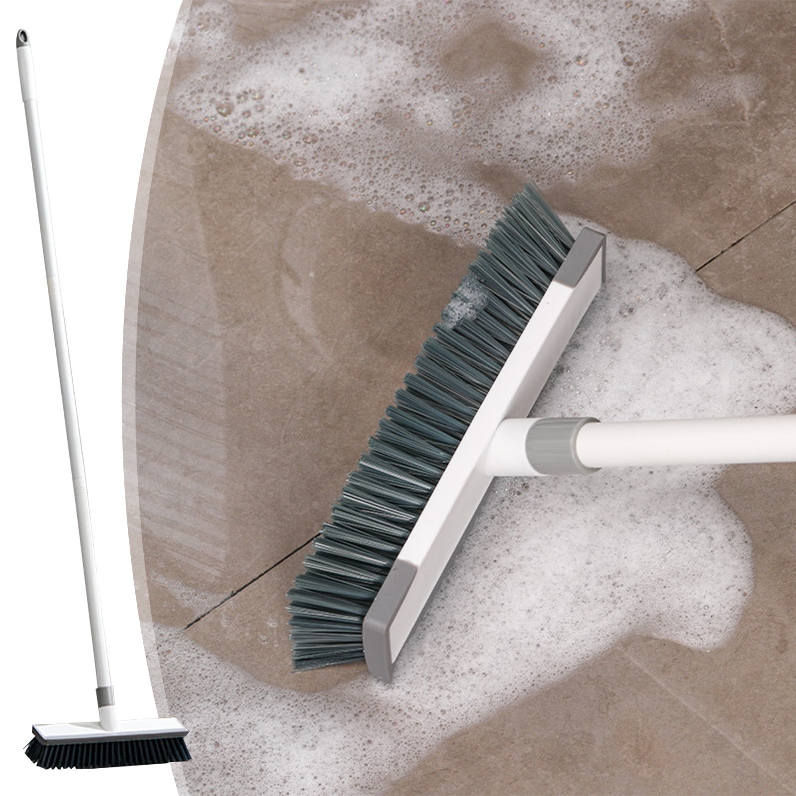 ViYW Floor Scrub Brush with Long Handle 2 in 1 Scrape and Brush Tub and ...