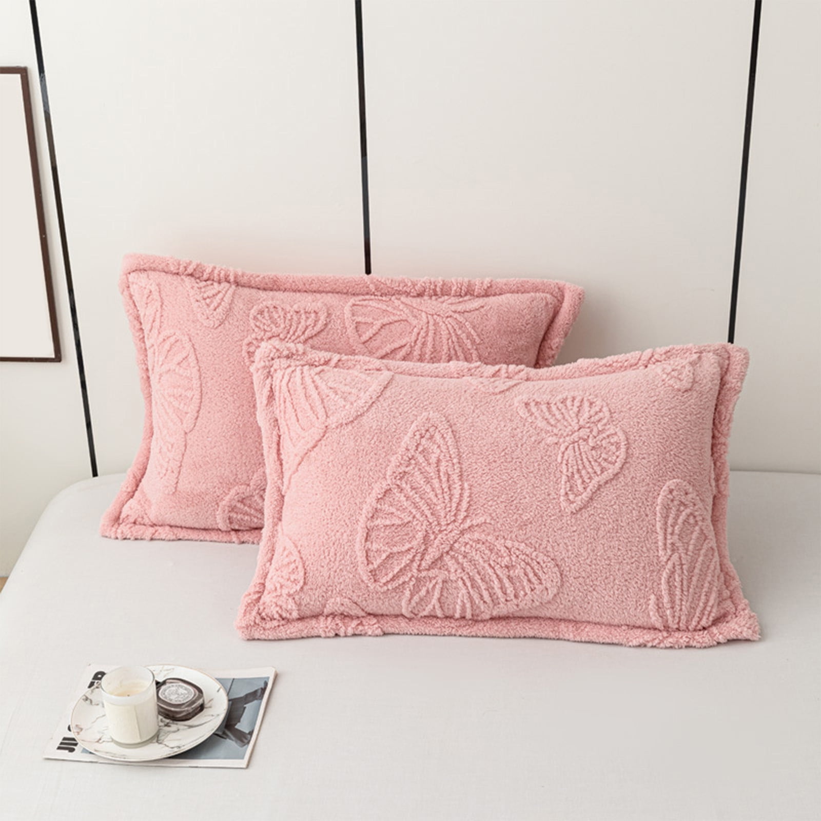 ViYW Quilted Pillow Shams Set of 2, Decorative Microfiber Standard Size ...