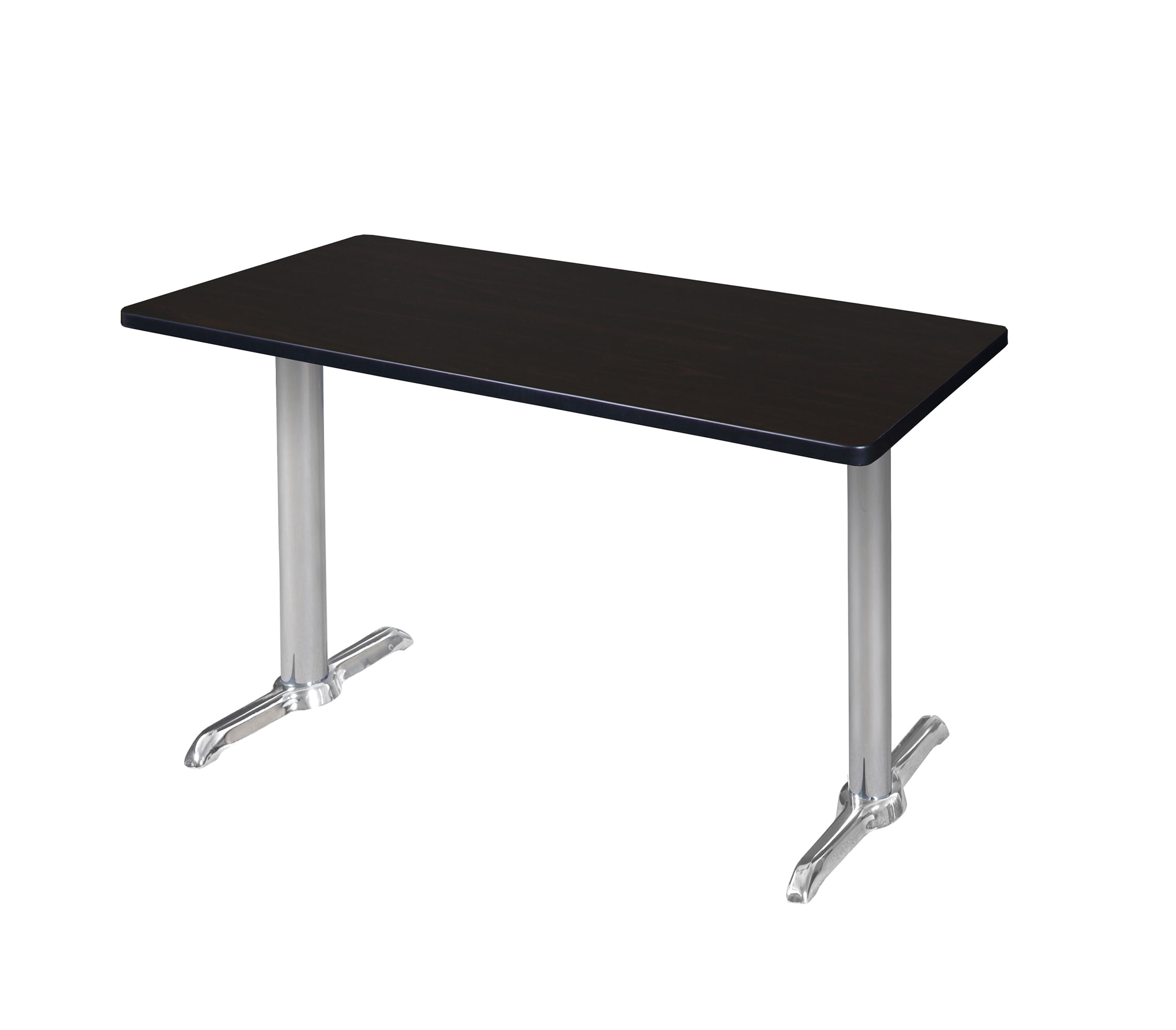 Via 48" x 24" Training Table- Mocha Walnut/Chrome - Walmart.com
