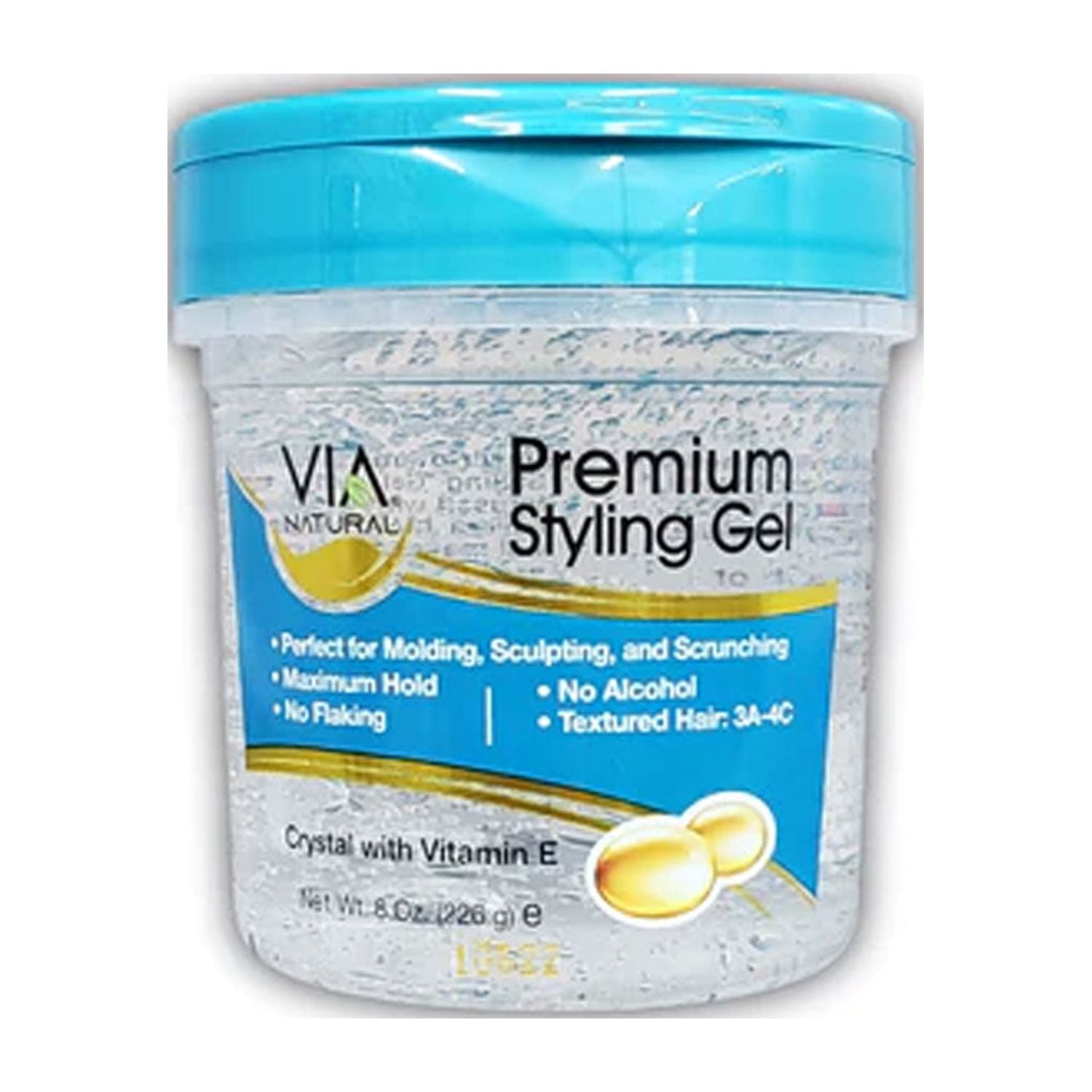 Via Natural Premium Styling Gel Crystal Vitamin E, 8 Oz.,Pack of 2 ...