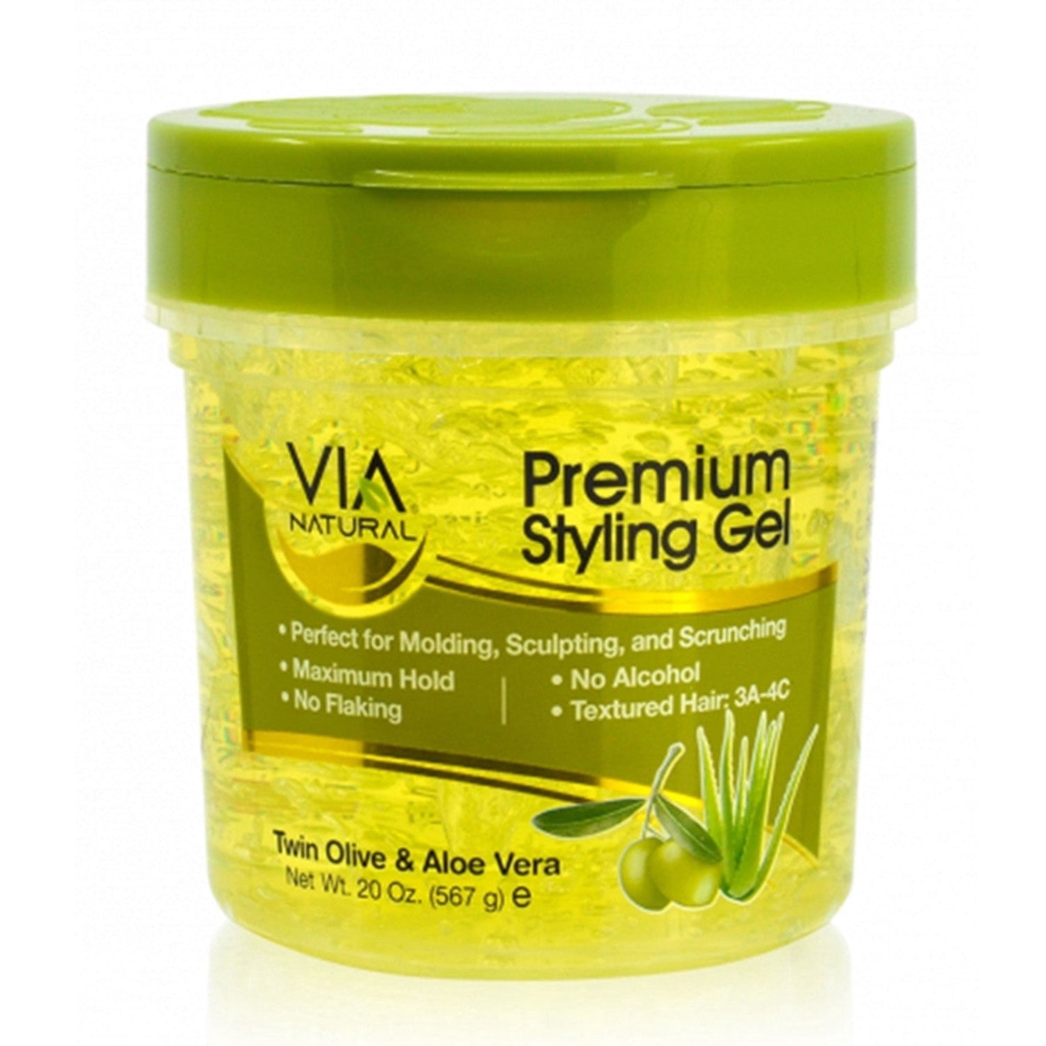 Via Nat Premium Styling Gel Olive Aloe Vera, 20 Oz.,Pack of 2 - Walmart.com