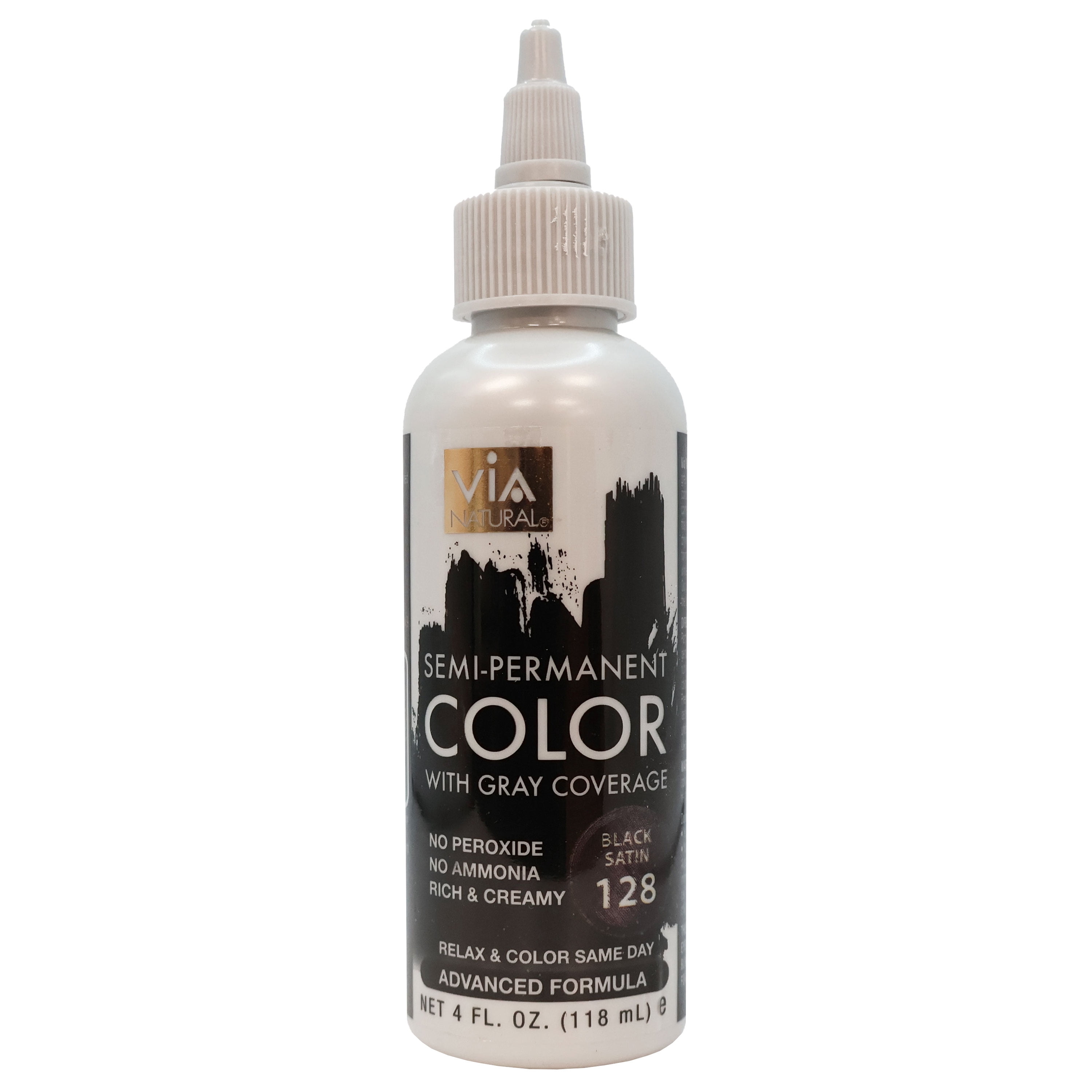 Via Natural Hair Color 128 Black Satin 4 Oz., Pack of 12 - Walmart.com