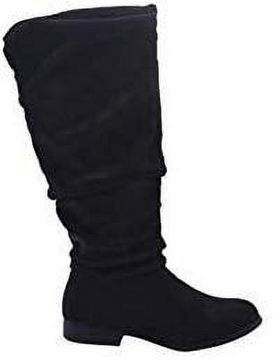 Via Rosa Women's Microsuede Knee-High Slouch Boot, Slide-On Fashion ...