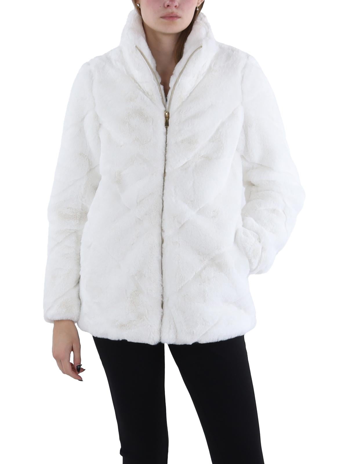 Via Spiga Womens Faux Fur Cold Weather Faux Fur Coat - Walmart.com