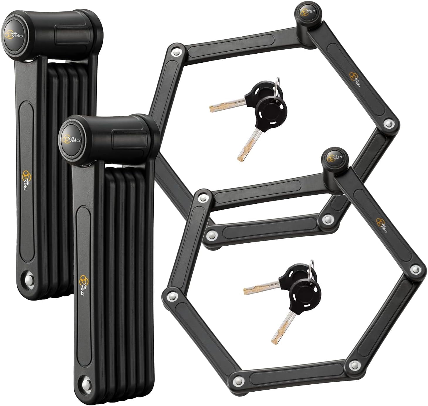 Via Velo 2-Pc Folding Bike Lock Set Lightweight Electric Bike Lock with ...