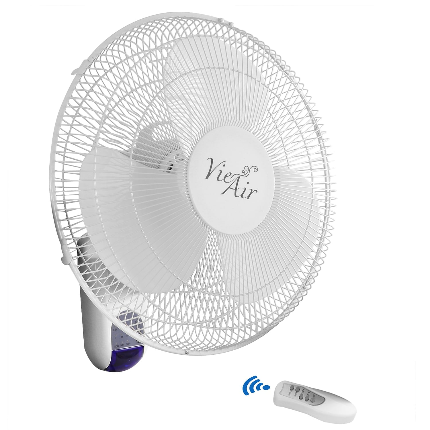 ViaAir 16” Oscillating Wall Fan 3 Speed White (936109798M) - Walmart.com