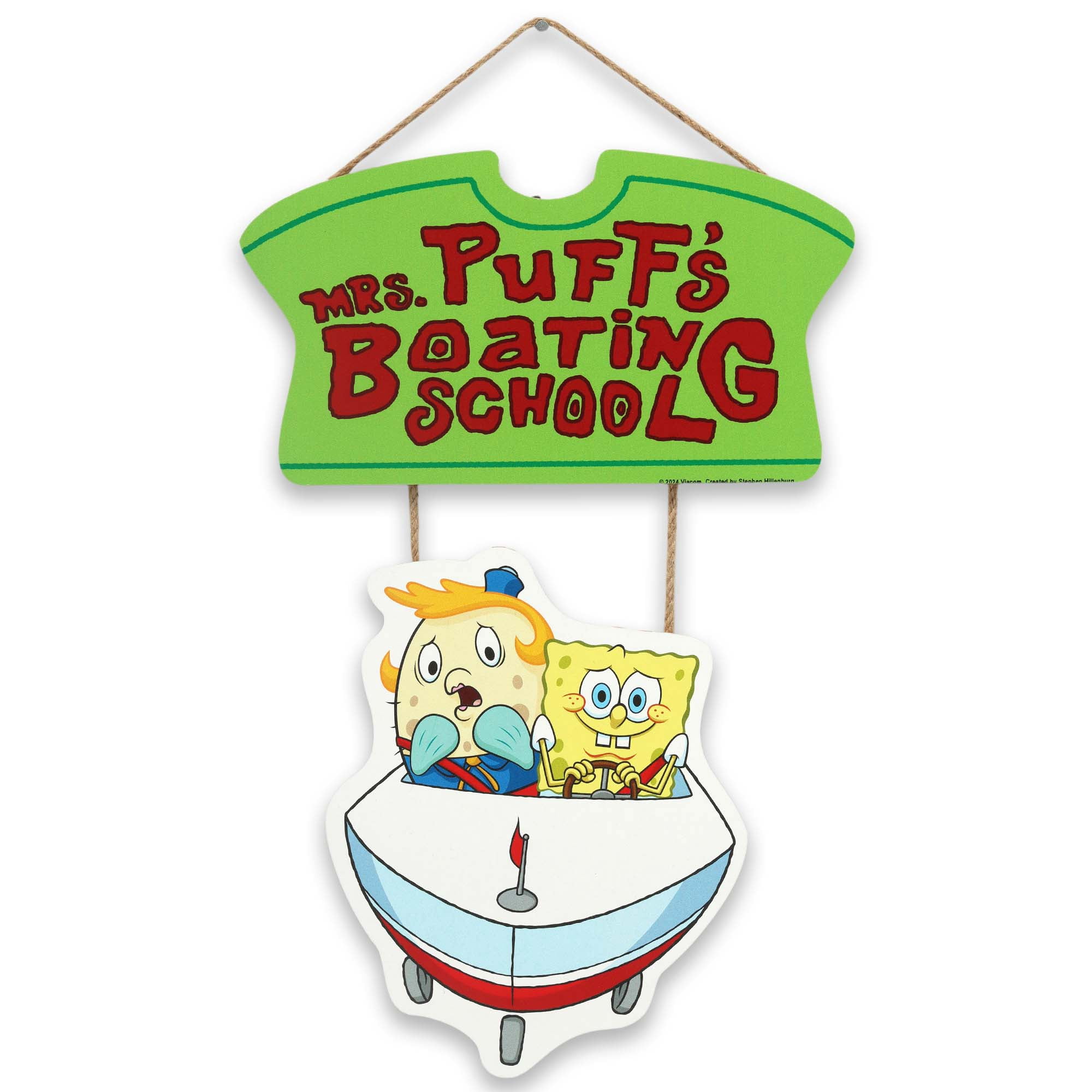 Viacom SpongeBob SquarePants Mrs. Puff's Boating School Hanging Wood ...