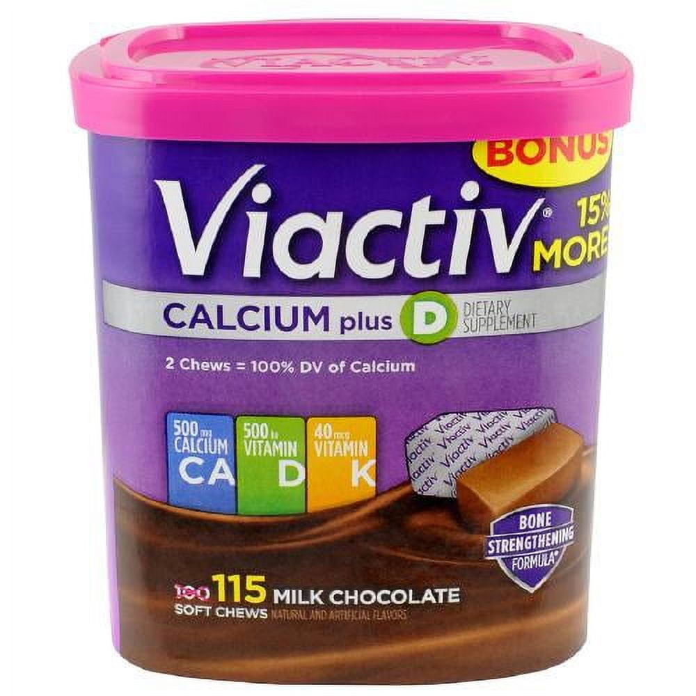 Viactiv Calcium Plus D, Milk Chocolate Soft Chews - 100 Ea, 6 Pack ...