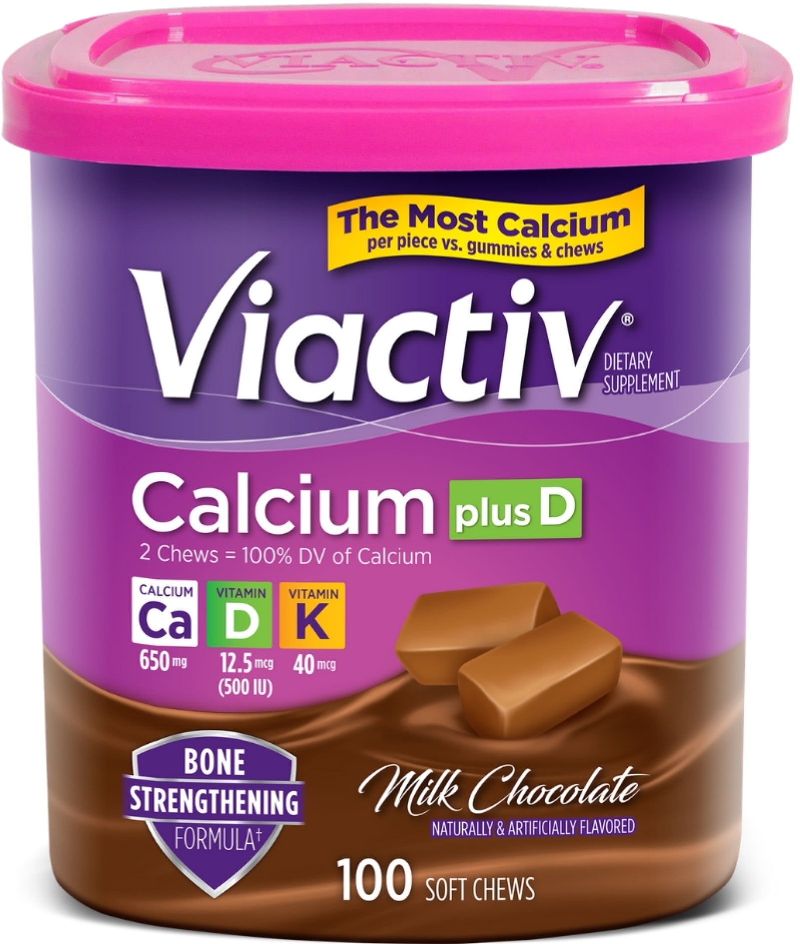 Viactiv Chewable Vitamins: Calcium Plus D Milk Chocolate Soft Chews ...