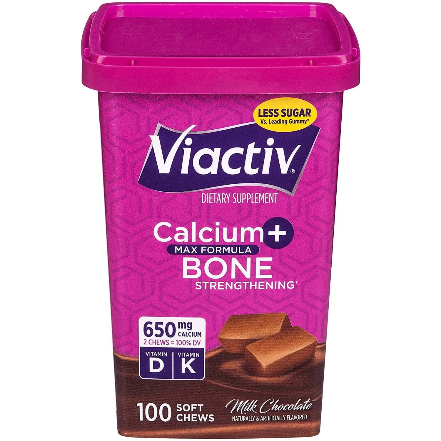 Viactiv Calcium + Vitamin D3 Supplement Soft Chews, Milk Chocolate ...
