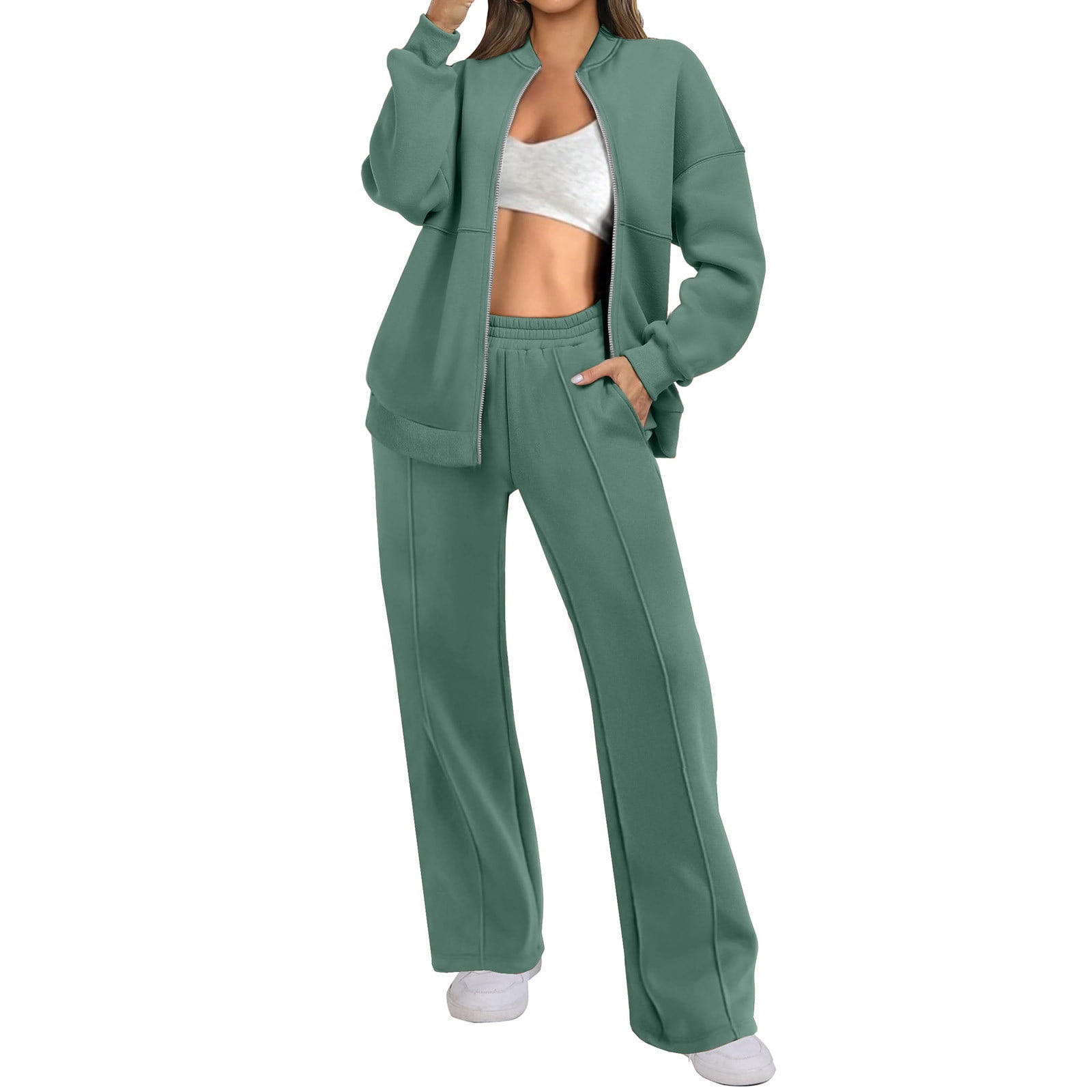 Viadha 2 Piece Sets for Women Fall Women 2 Piece Outfits Set Oversized ...