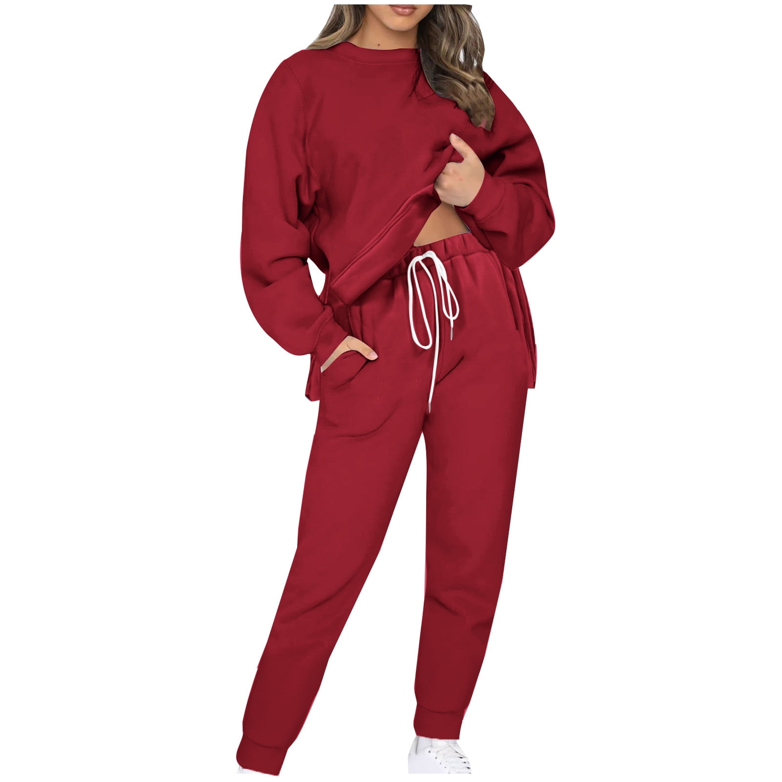 Viadha 2 Piece Sets for Women Women Sweatsuits 2 Piece Outfits Crew ...