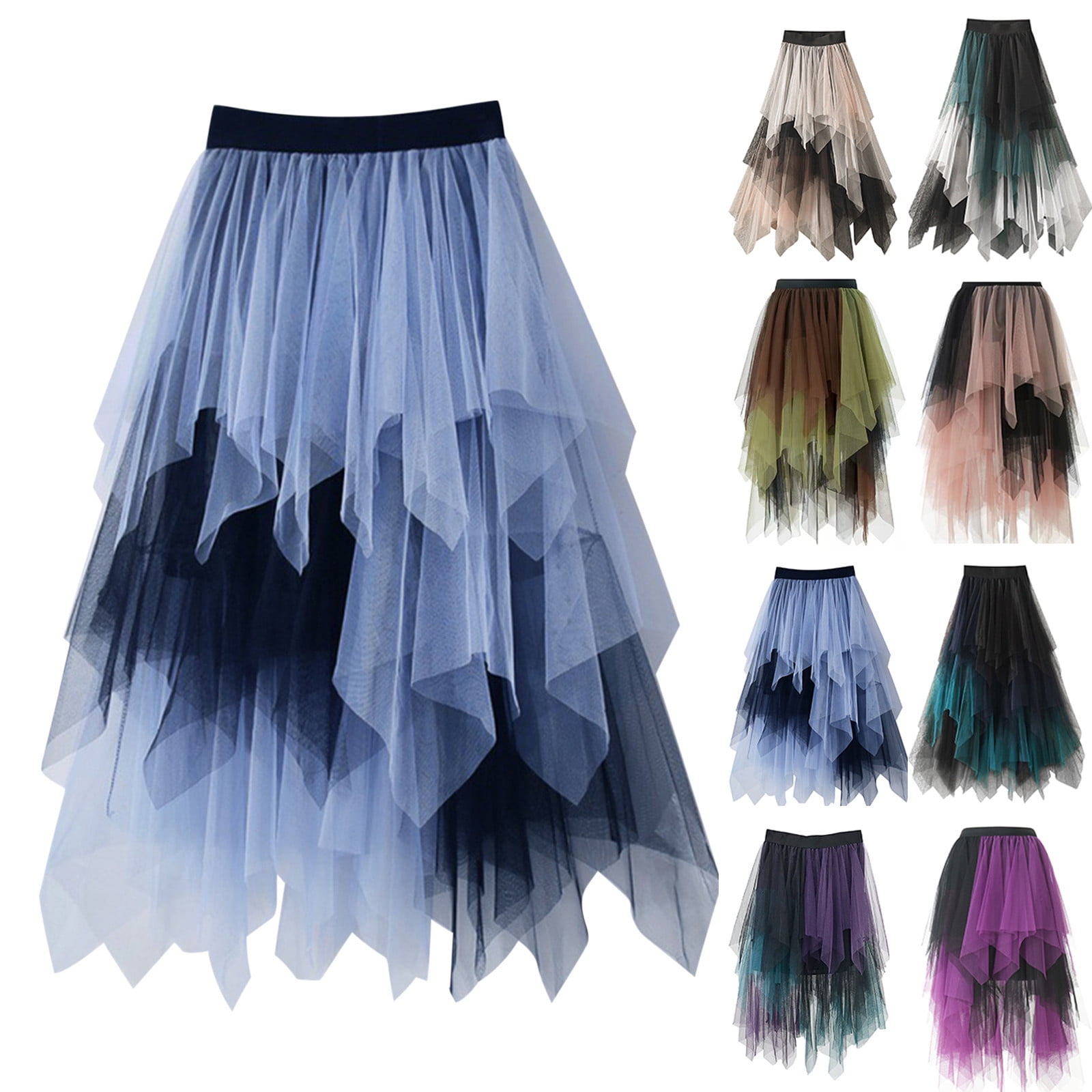 Viadha Flowy Skirts for Women Women Versatile Solid Color Short Skirt ...