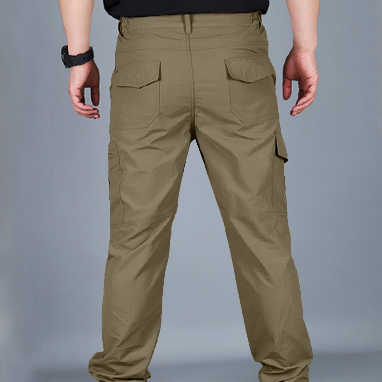 Viadha Mens Cargo Pants Elastic Waist Drawstring Stretch Loose Joggers ...