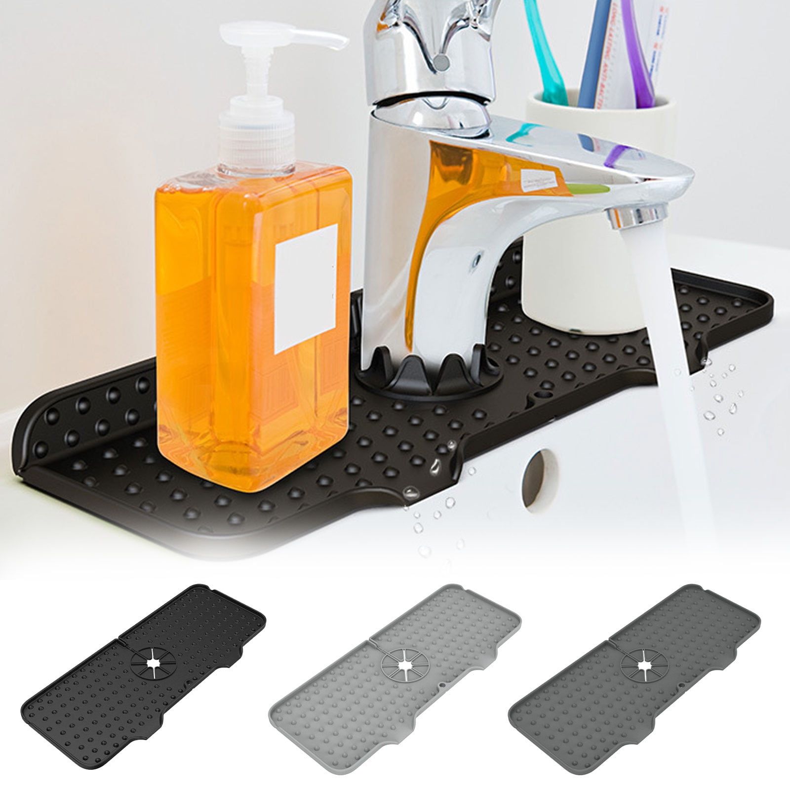 Viadha Silicone Sink Faucet Mat Sink Splashing Guard Draining Pad ...