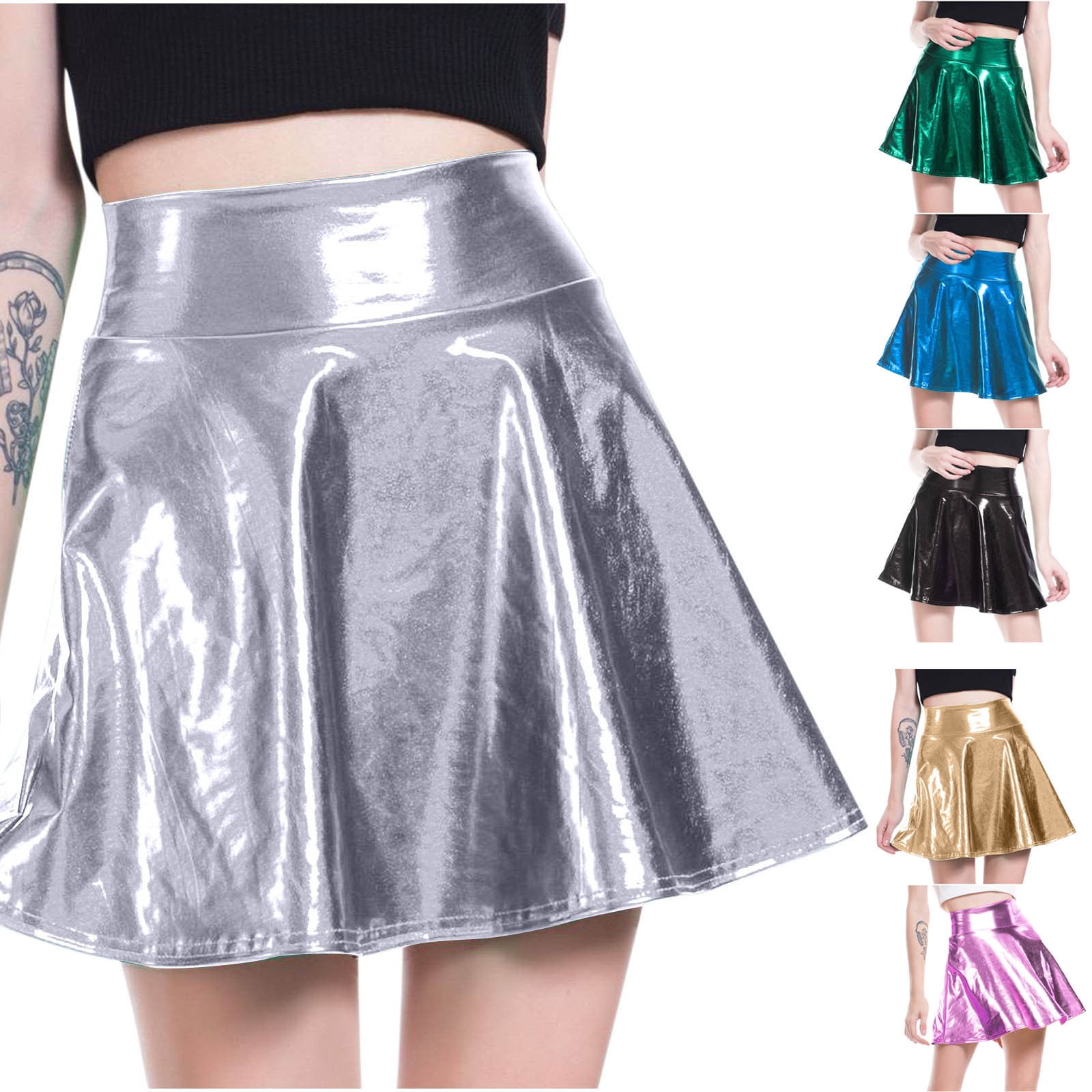 Viadha Skirts for Women Midi Length Ladies Stage Solid Color ...