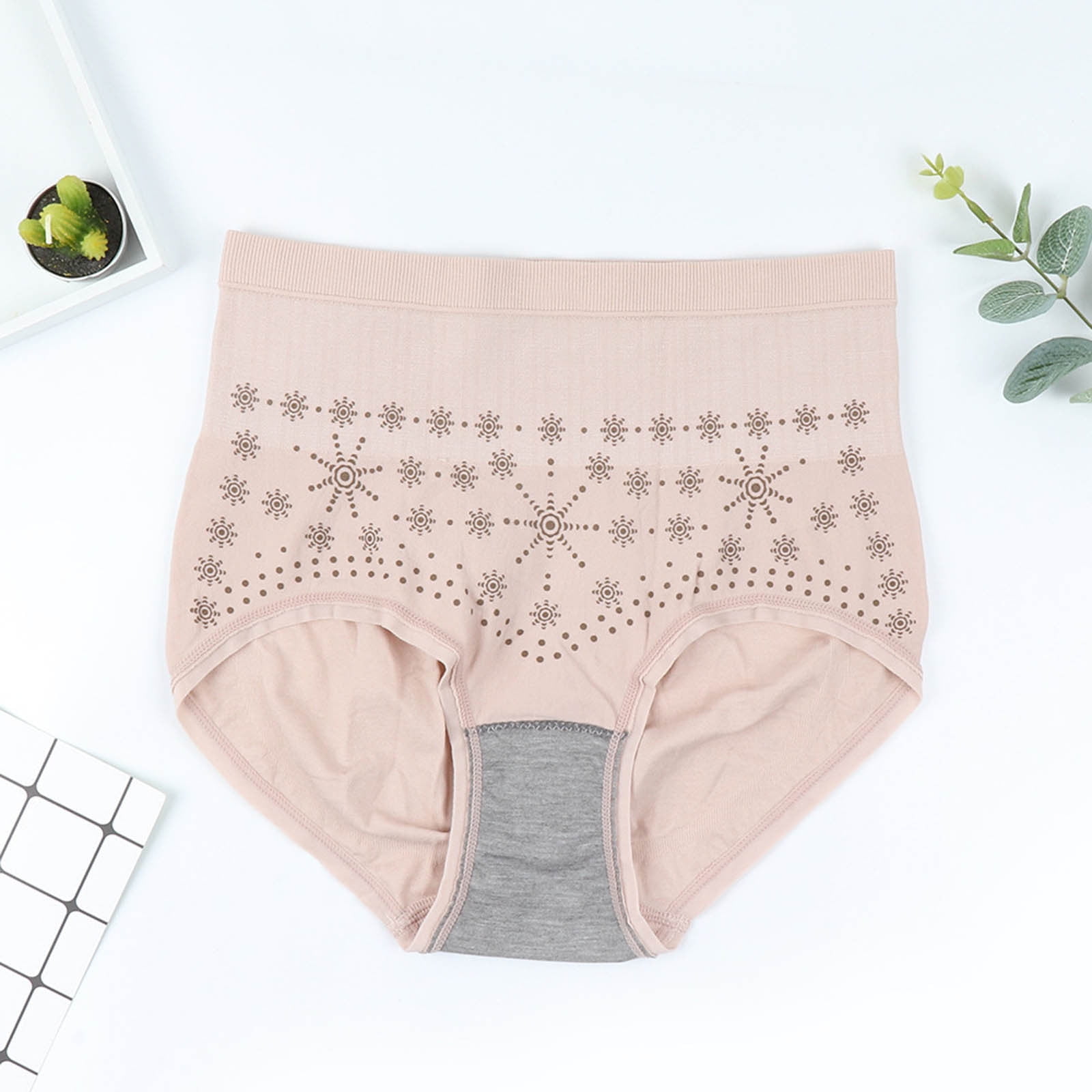 Viadha Womens High Waisted Cotton Comfortable Solid Color Large Size
