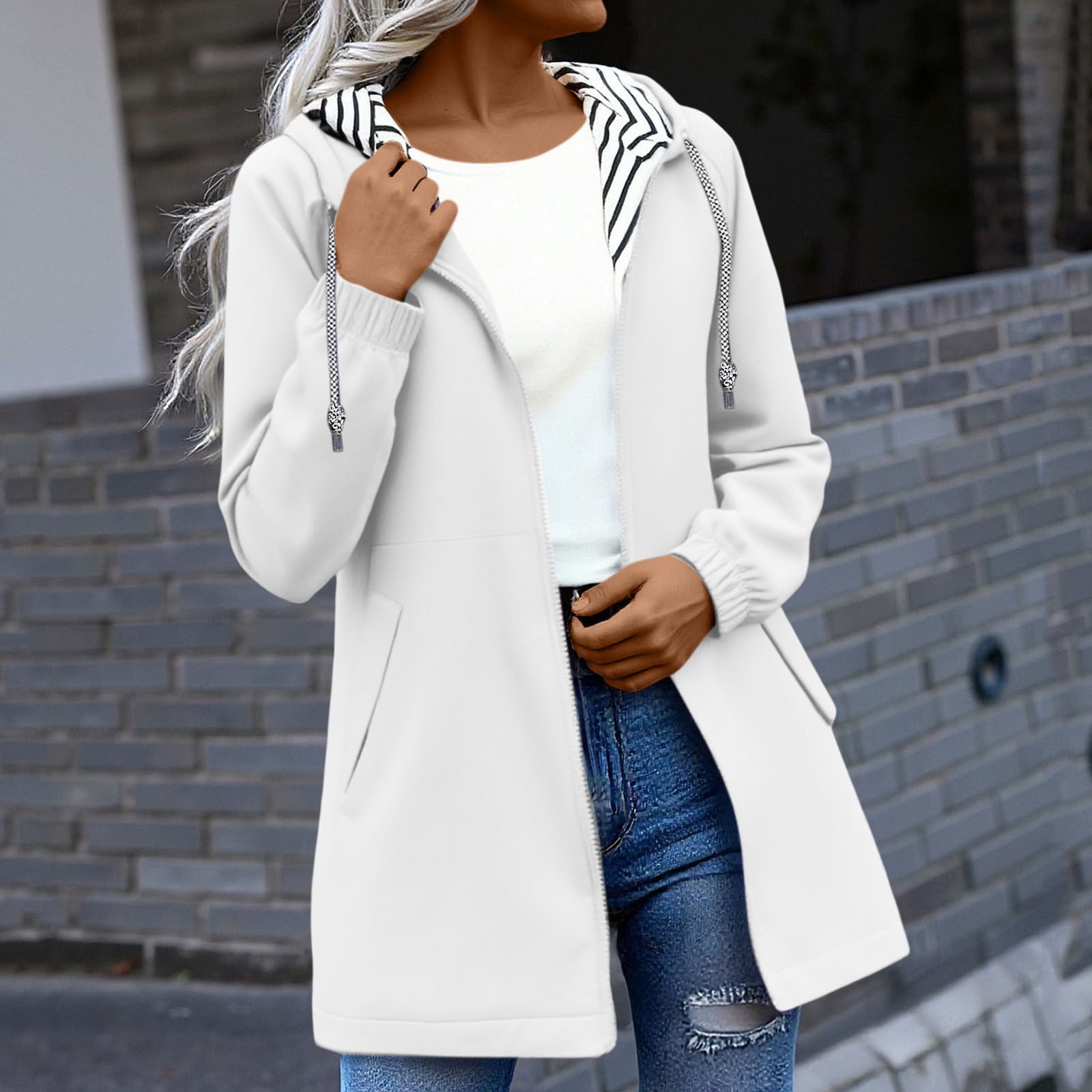 Viadha Women's Raincoats Lightweight Waterproof Windproof Solid Color ...
