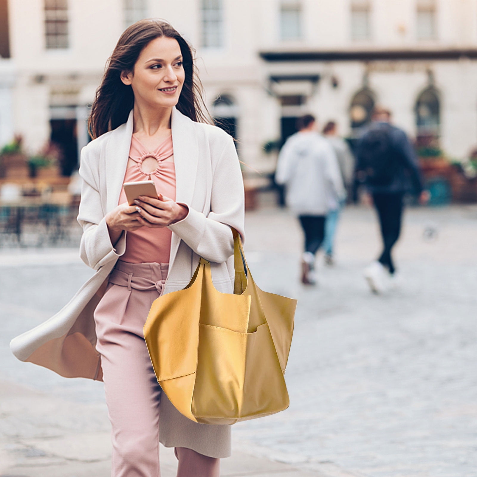 Viadha Women's Tote, Leather Bucket Tote Wallet And Tote Medium Satchel ...