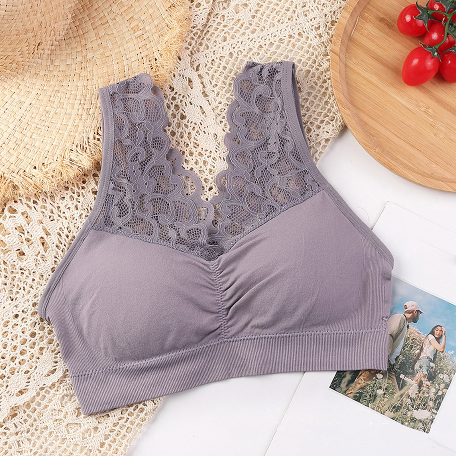 Viadha Womens' Sports Bra Bra Wire Free Underwear OnePiece Bra Everyday ...